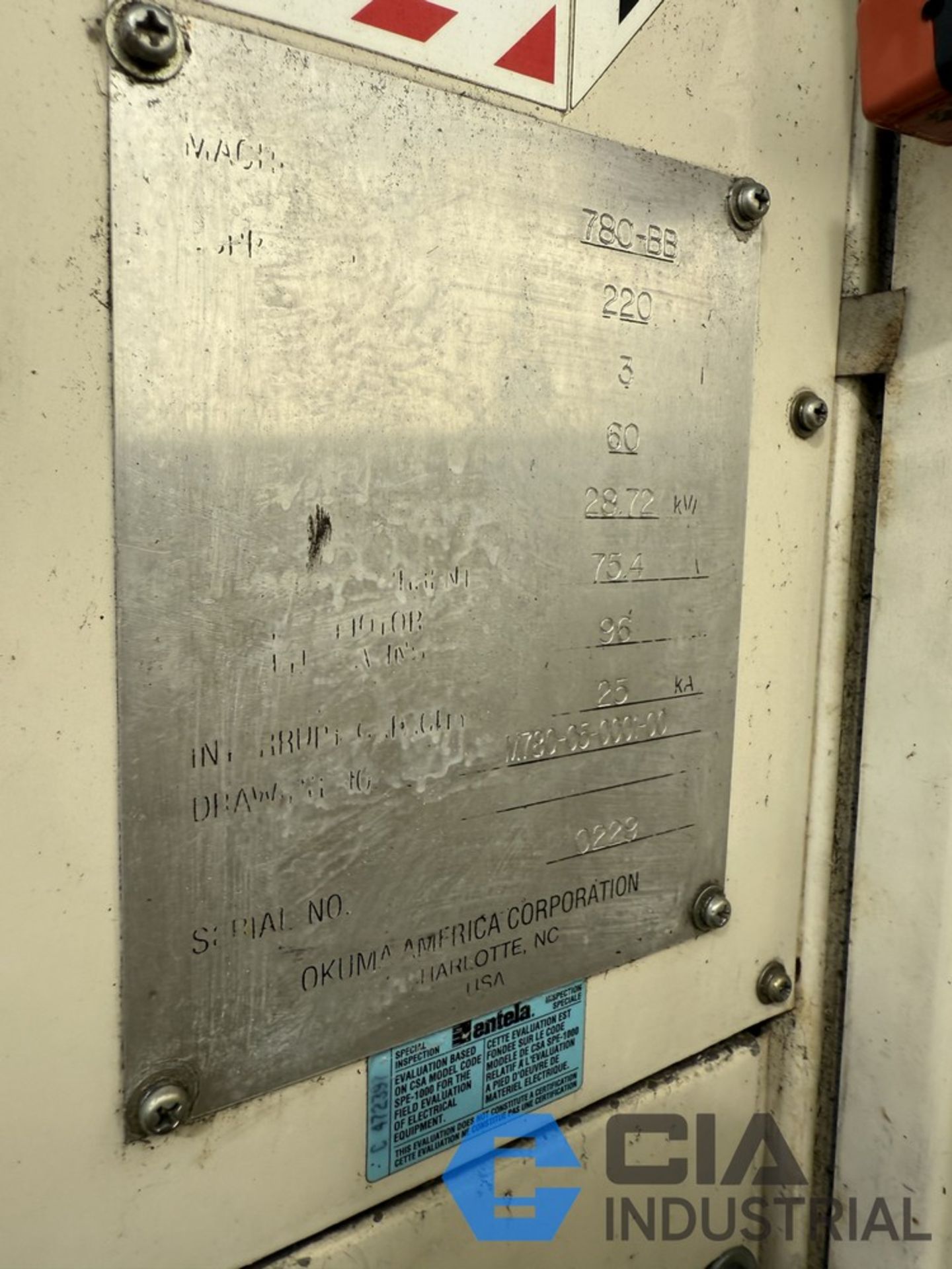 OKUMA MODEL CAPTAIN L370 CNC TURNING CENTER; S/N 0229, OKUMA OSP-E100L ...