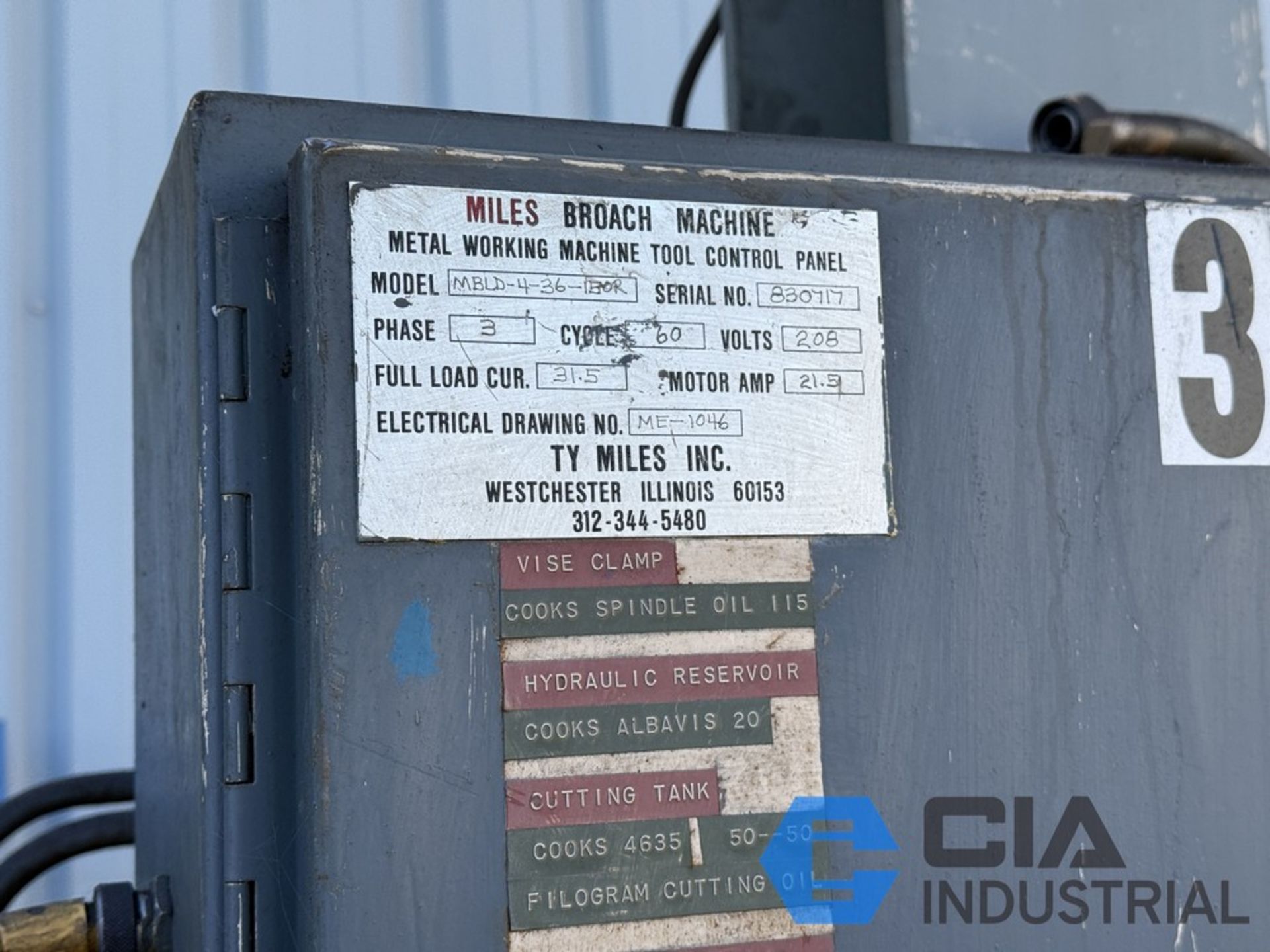 TY MILES MODEL MBLD-4-36-150R BROACHING MACHINE, S/N 830717 - For ...