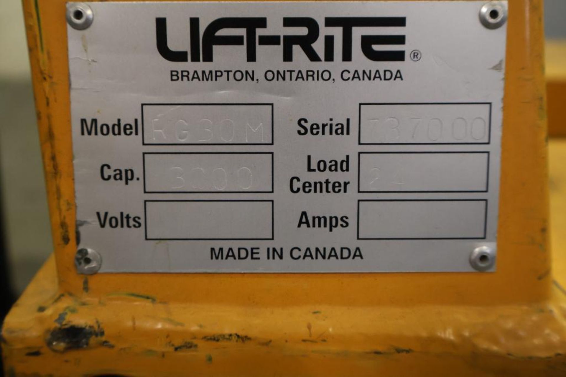 Lift-Rite RG30M high lift pallet jack Needs wheels