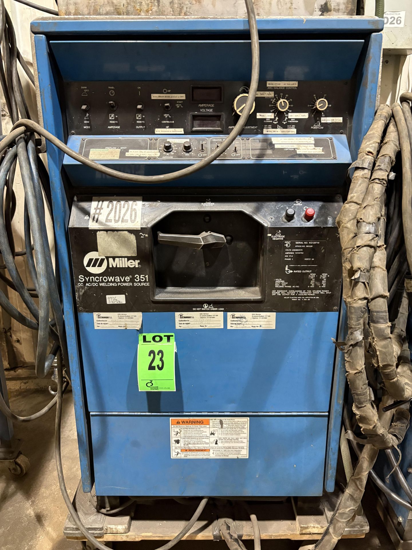 TIG Welder Miller model Syncrowave 351 with cooler
