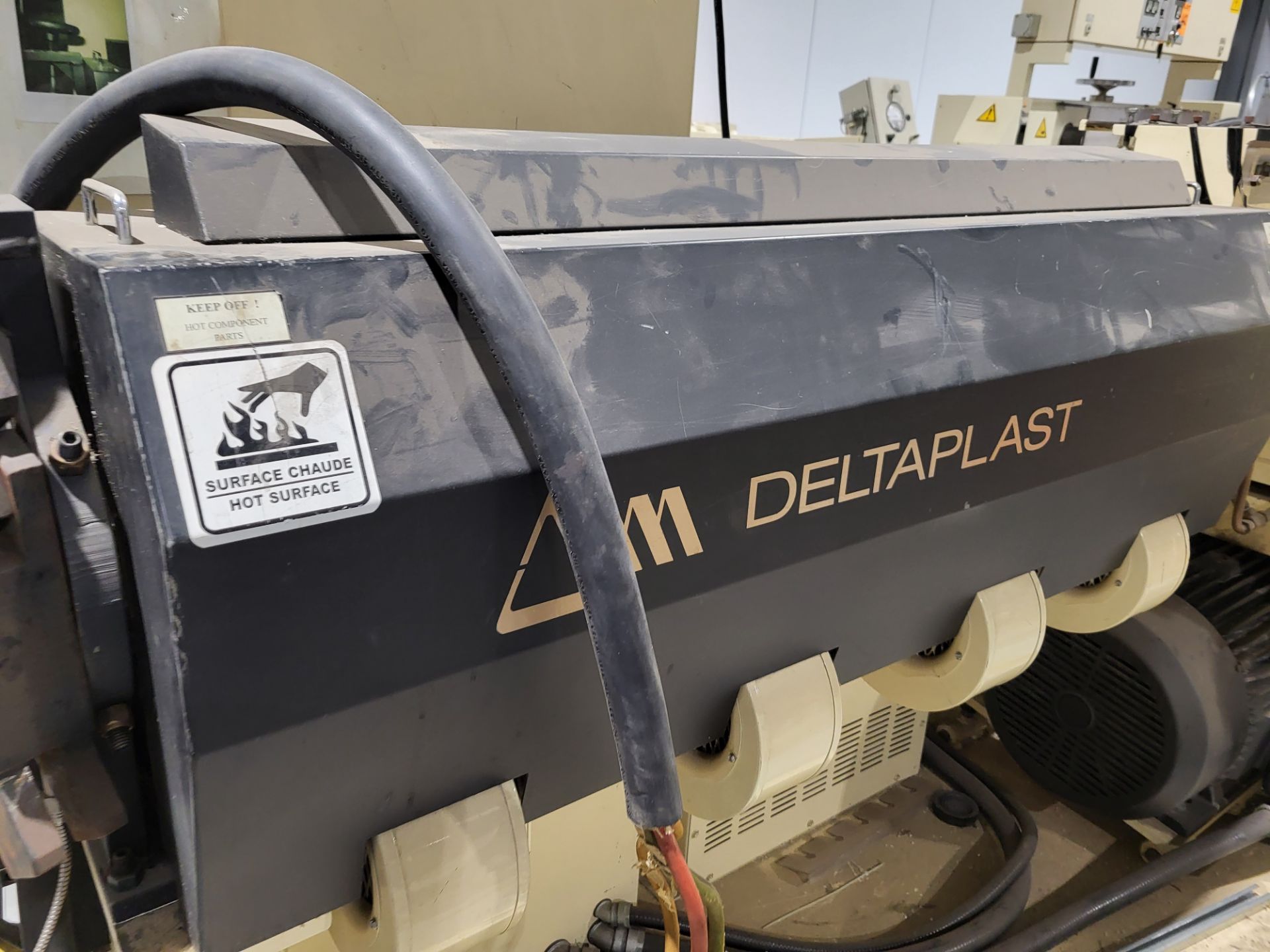DELTAPLAST Plastic extruder mounted on steel base, complete with main ...