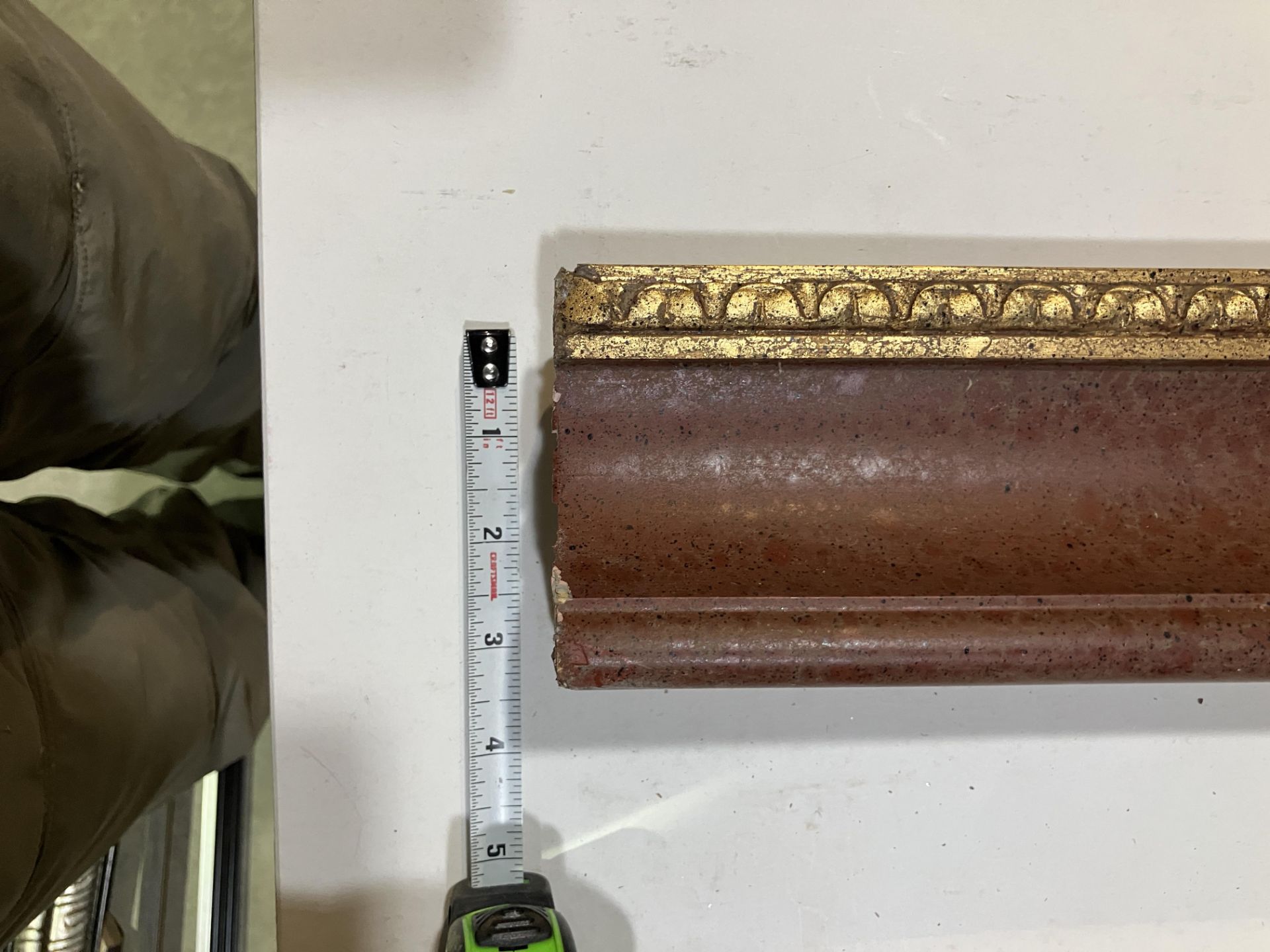 Moulding Group Lot: 83 Linear Feet, 3 1/2" Mottled Burgundy Wood ...