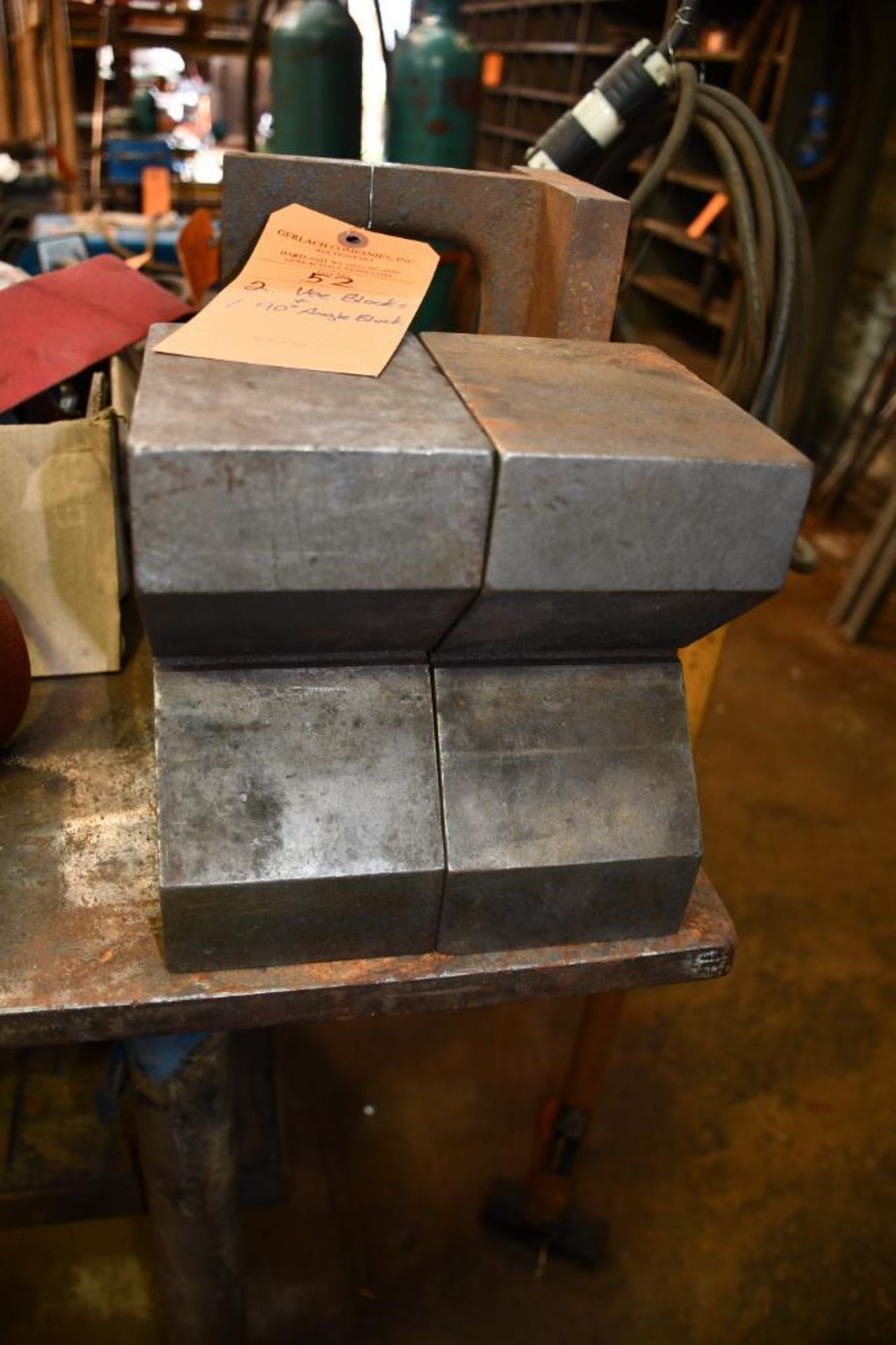 (2) VEE BLOCKS AND (1) 90 DEGREE ANGLE BLOCK