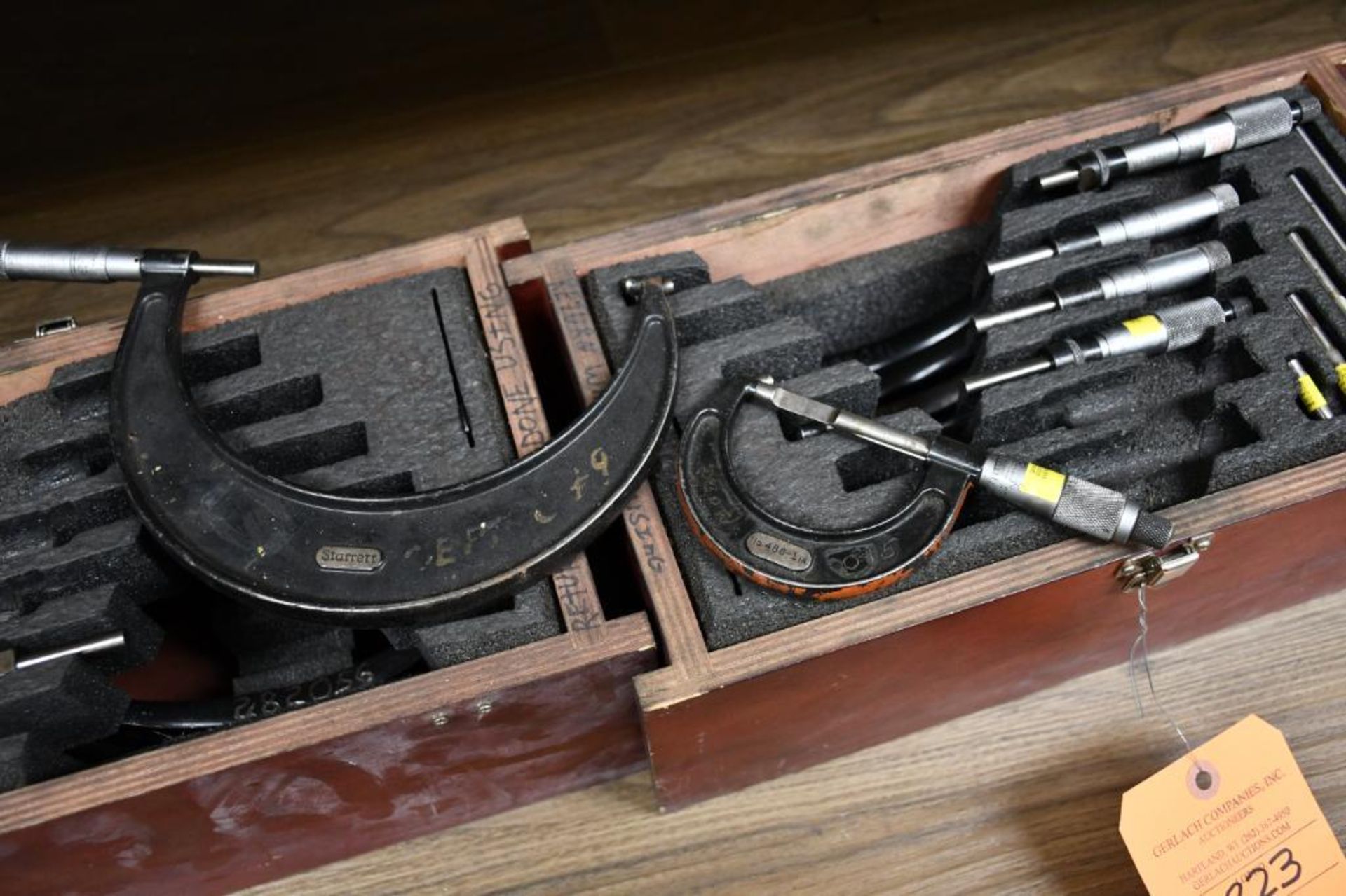 (2) PARTIAL STARRETT MICROMETER SETS IN WOOD BOXES