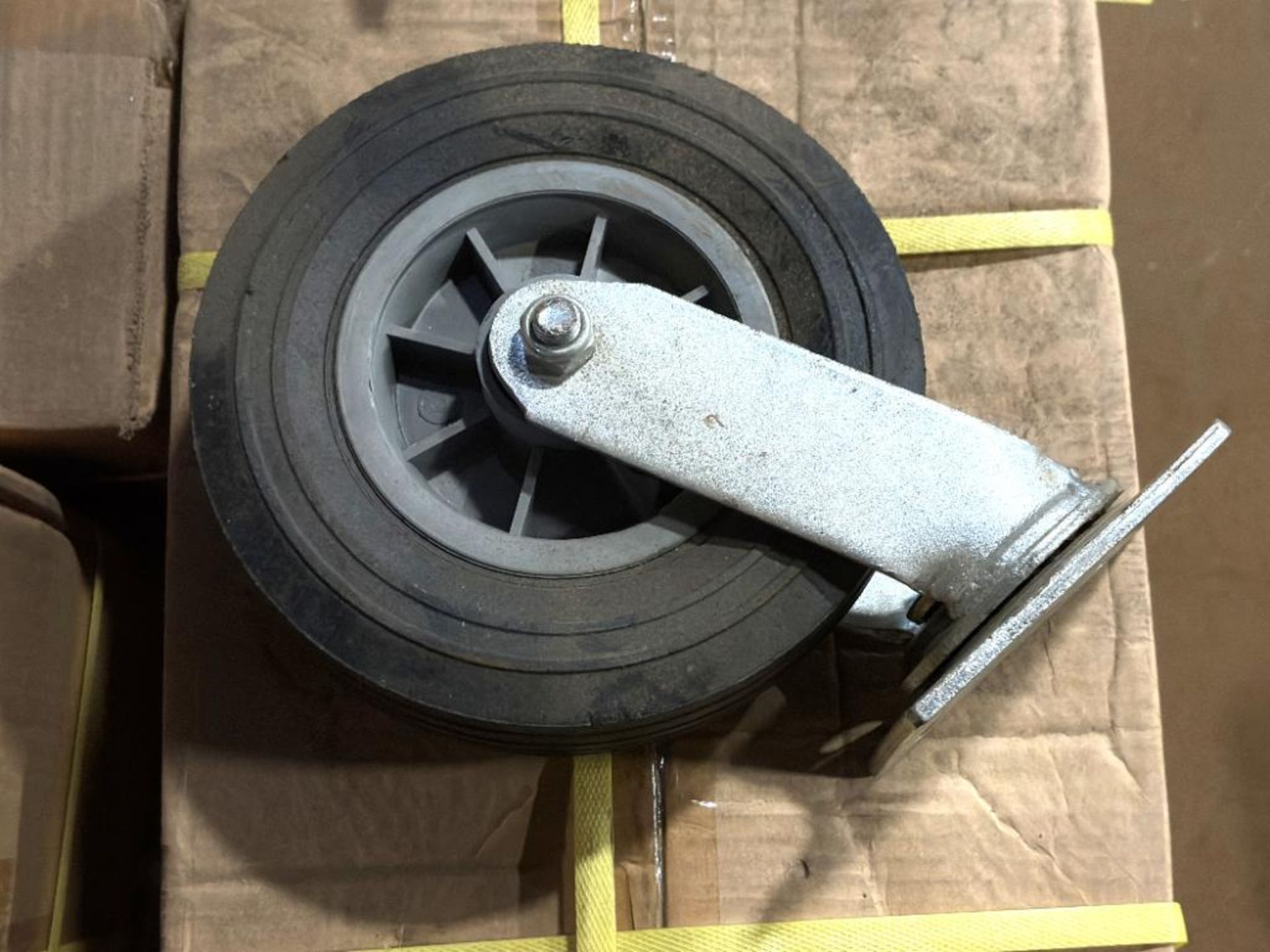 (4) BOXES OF 8" SOLID TIRE CASTERS, (8) CASTERS TOTAL, PICTURE IS ...