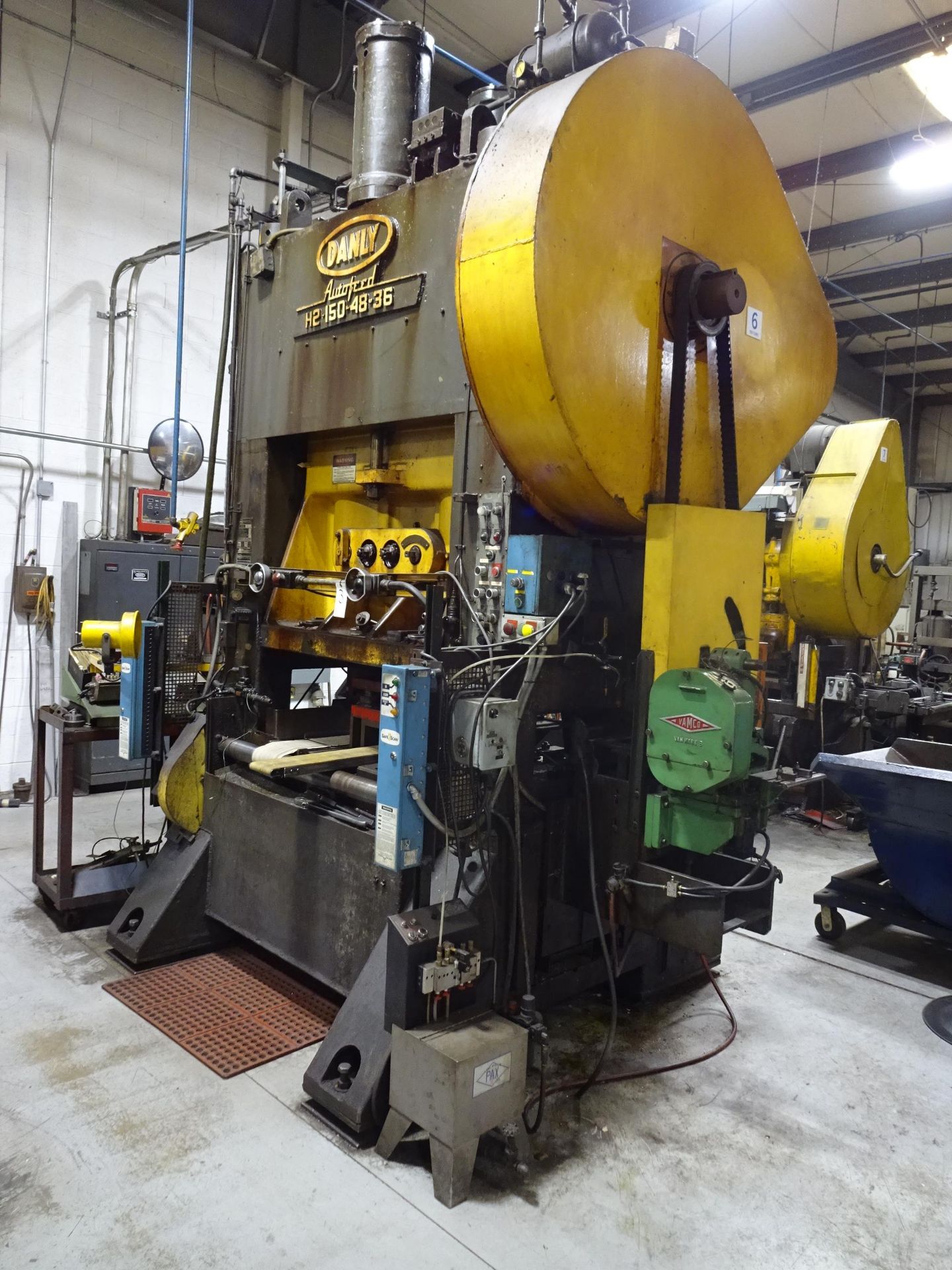 DANLY 150 TON MODEL H2-150-48-36 STRAIGHT SIDE SINGLE CRANK PRESS, S/N ...