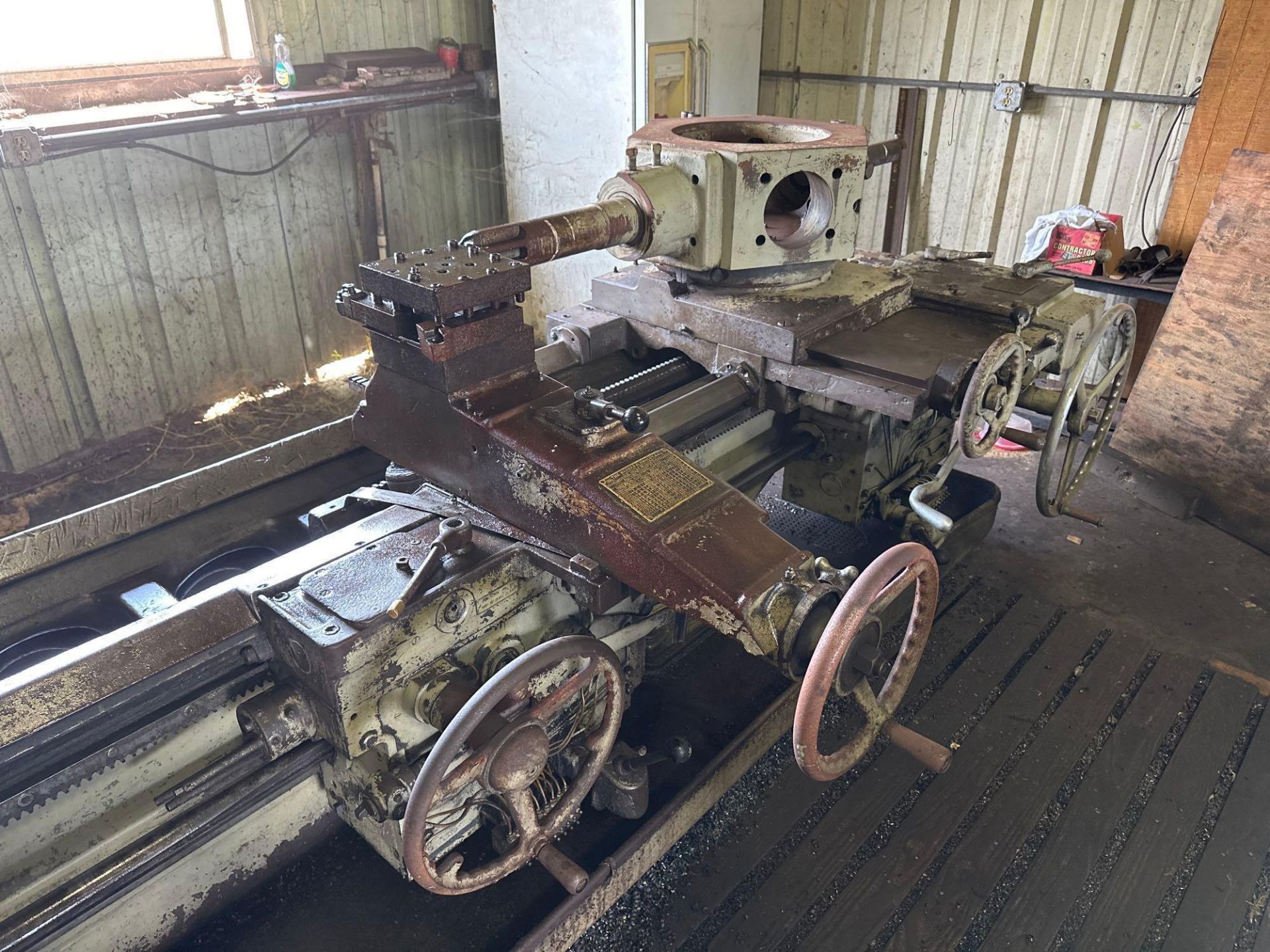 4A Warner and Swasey Turret Lathe, cross sliding rear turret, 24" 4 jaw ...
