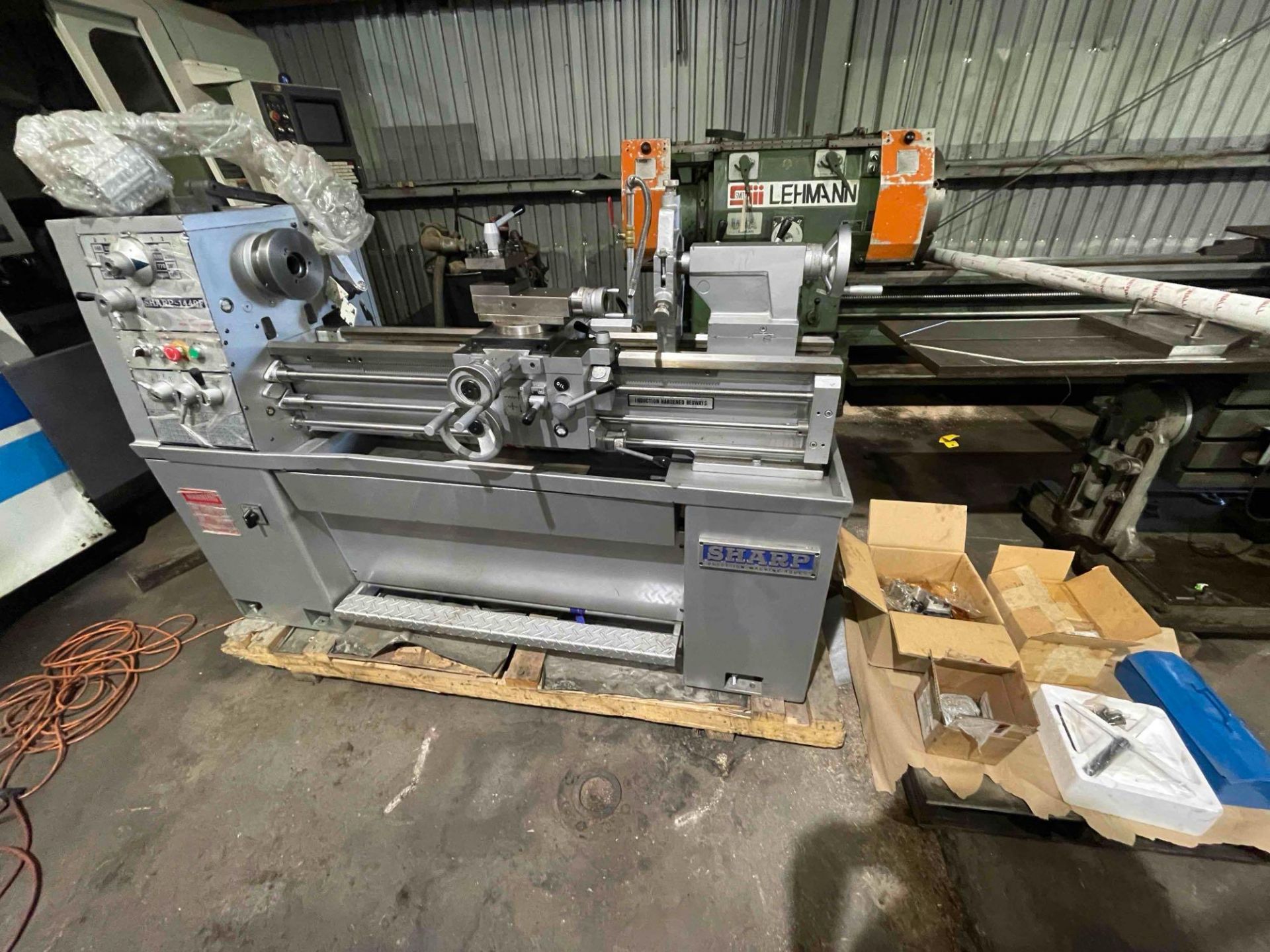 14 X 40 Sharp Precision Lathe, Model 1140 F, S/N 21844, with tooling ...