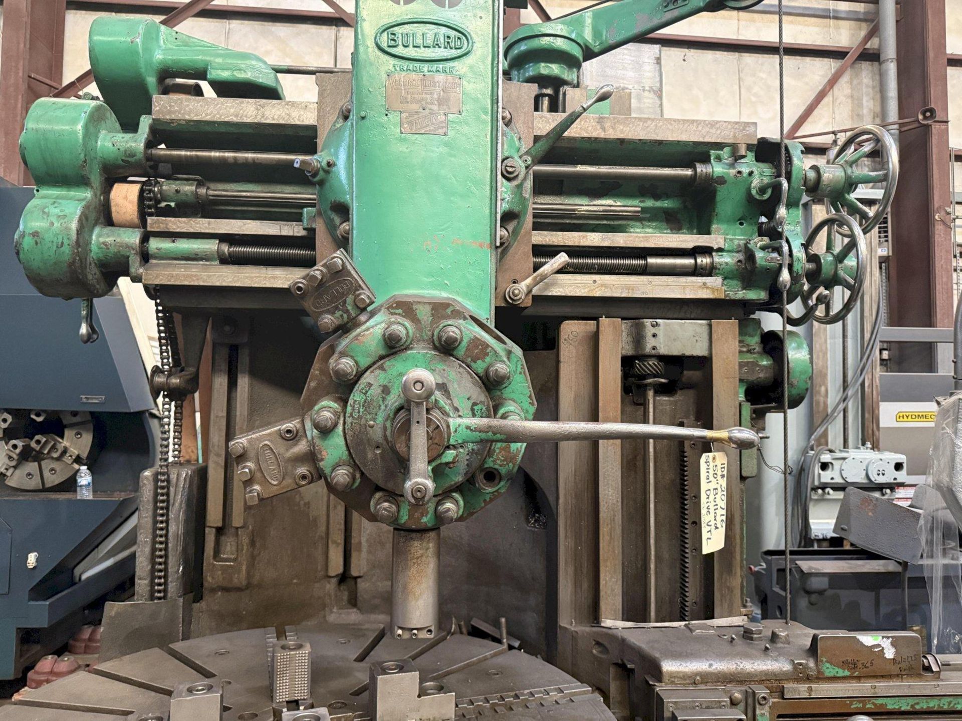 50" Bullard, Spiral Drive - Vertical Turret Lathe VTL, S/N 21583, Table ...