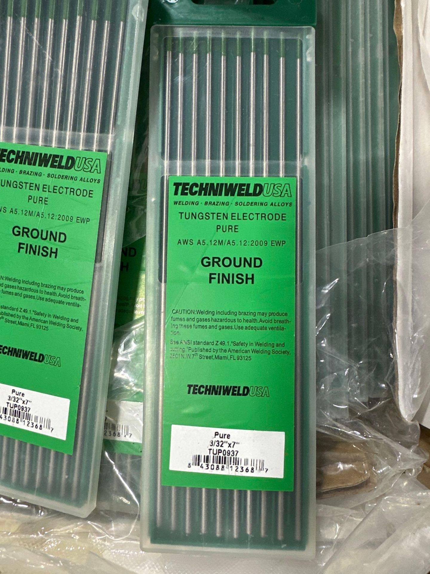 Lot of 100: TechweldUSA Tungsten Electrode Pure 3/32 X7 , AWS A5. 12M ...