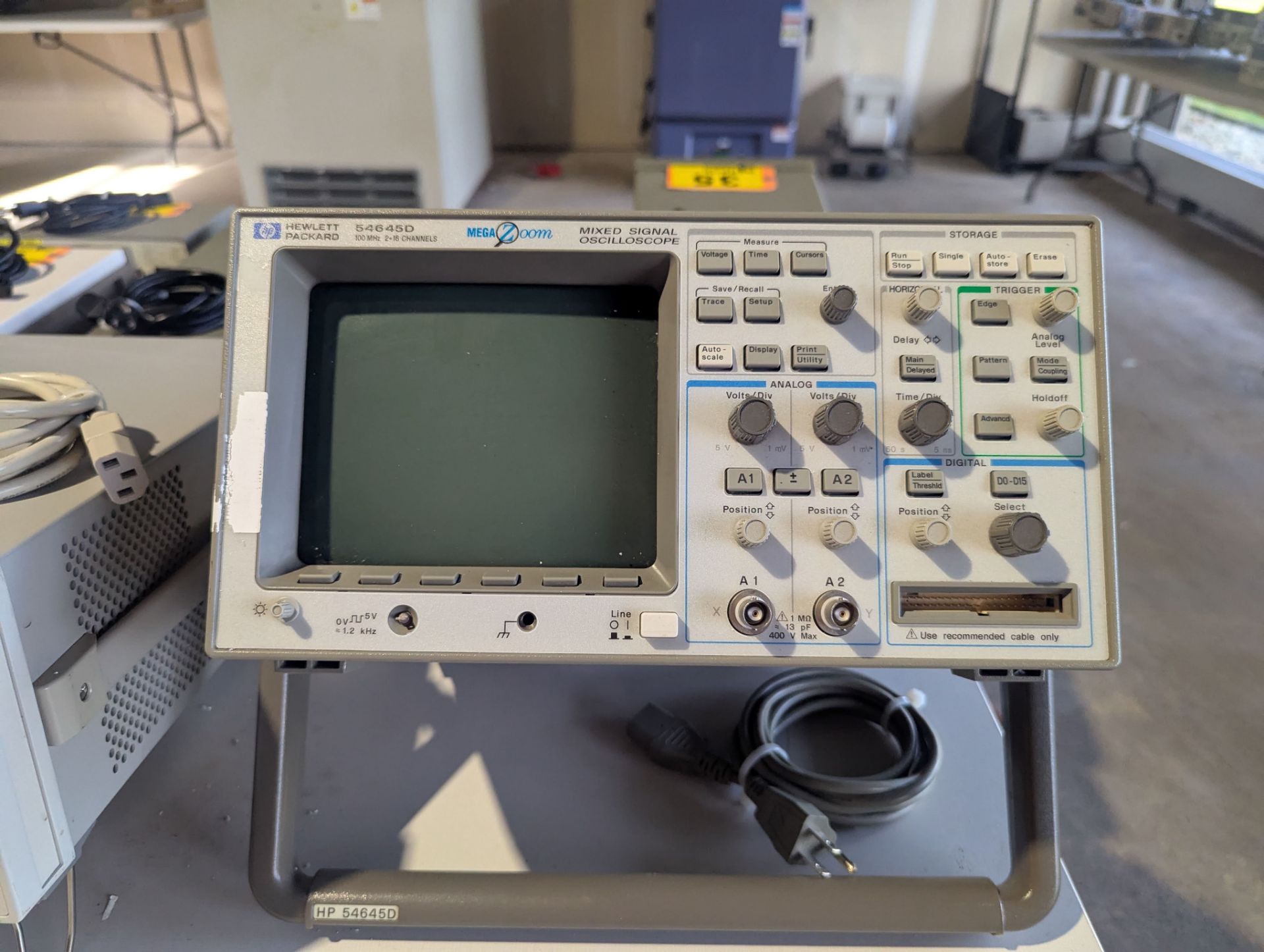HEWLETT PACKARD MODEL 54645D 100 MHZ MIXED SIGNAL OSCILLOSCOPE