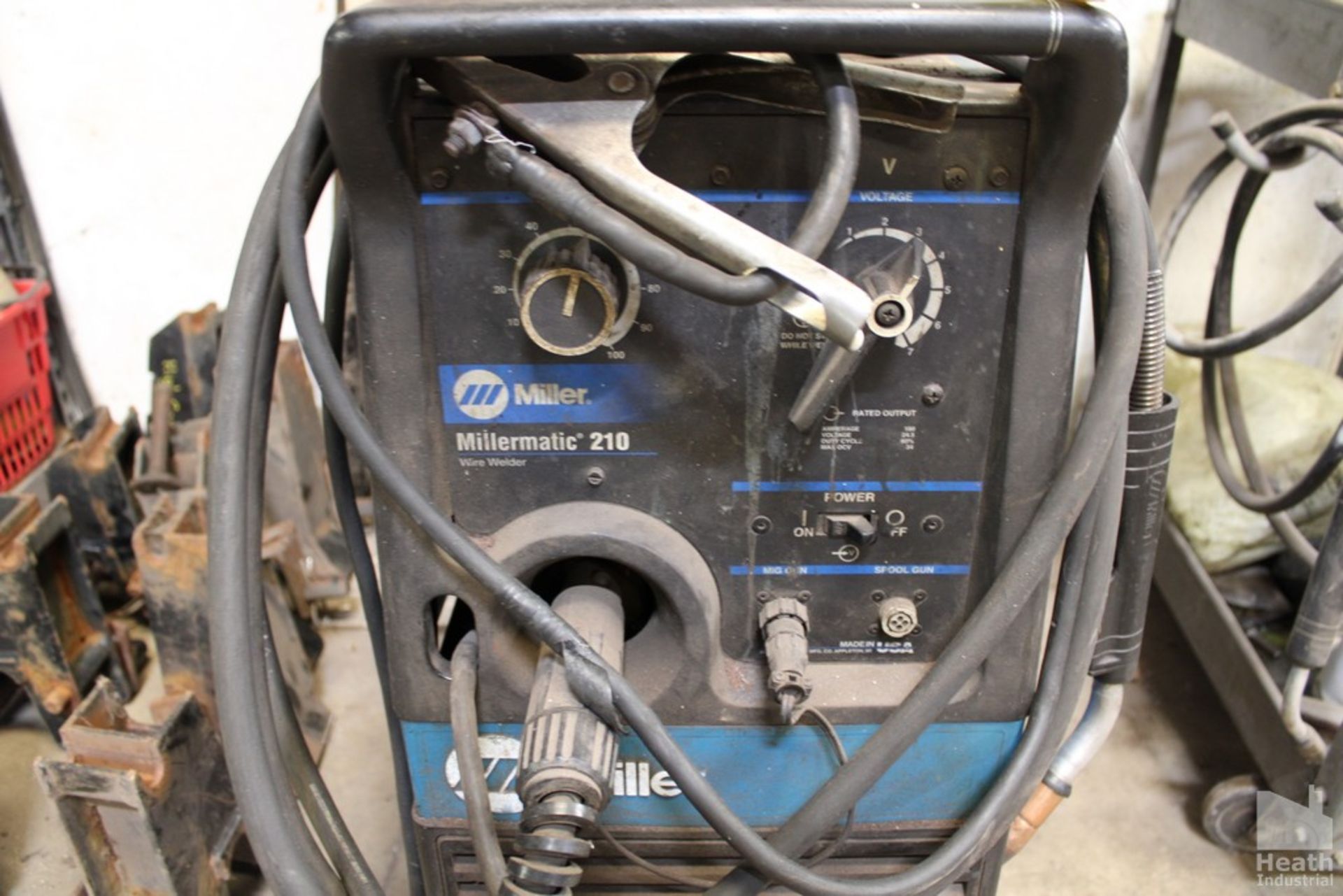 MILLER MODEL 210 MILLERMATIC WIRE WELDER WITH TANK AND MASK