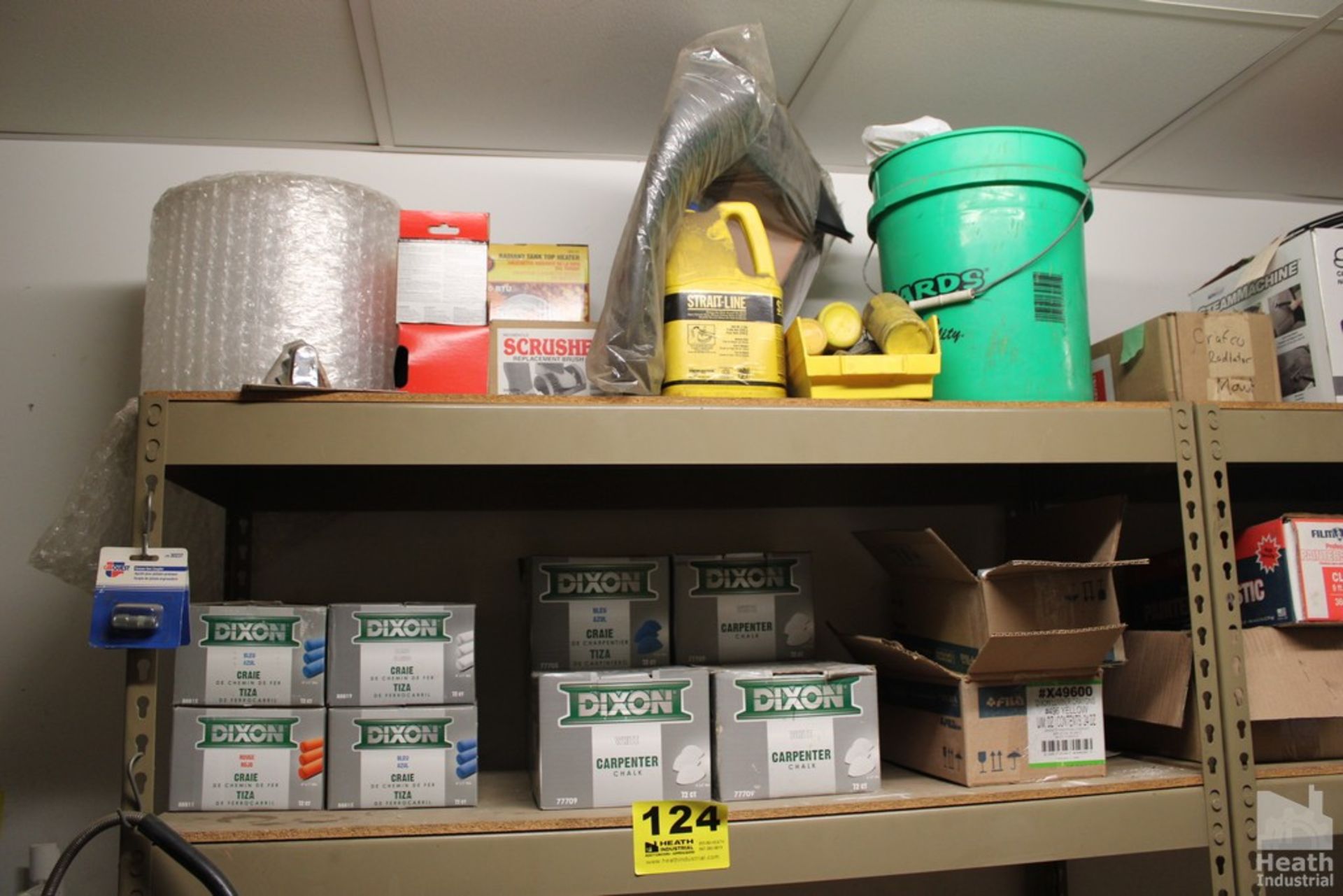 (2) SHELVES OF ASSORTED CARPENTERS CHALKS AND CHALK LINES