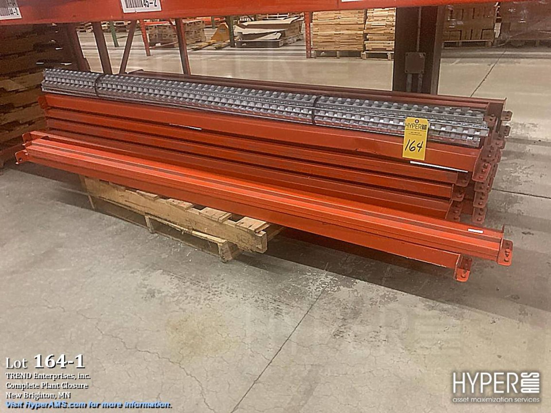 (33) Orange Steel Pallet Rack Beams, 8ft Length Orange Steel Pallet ...