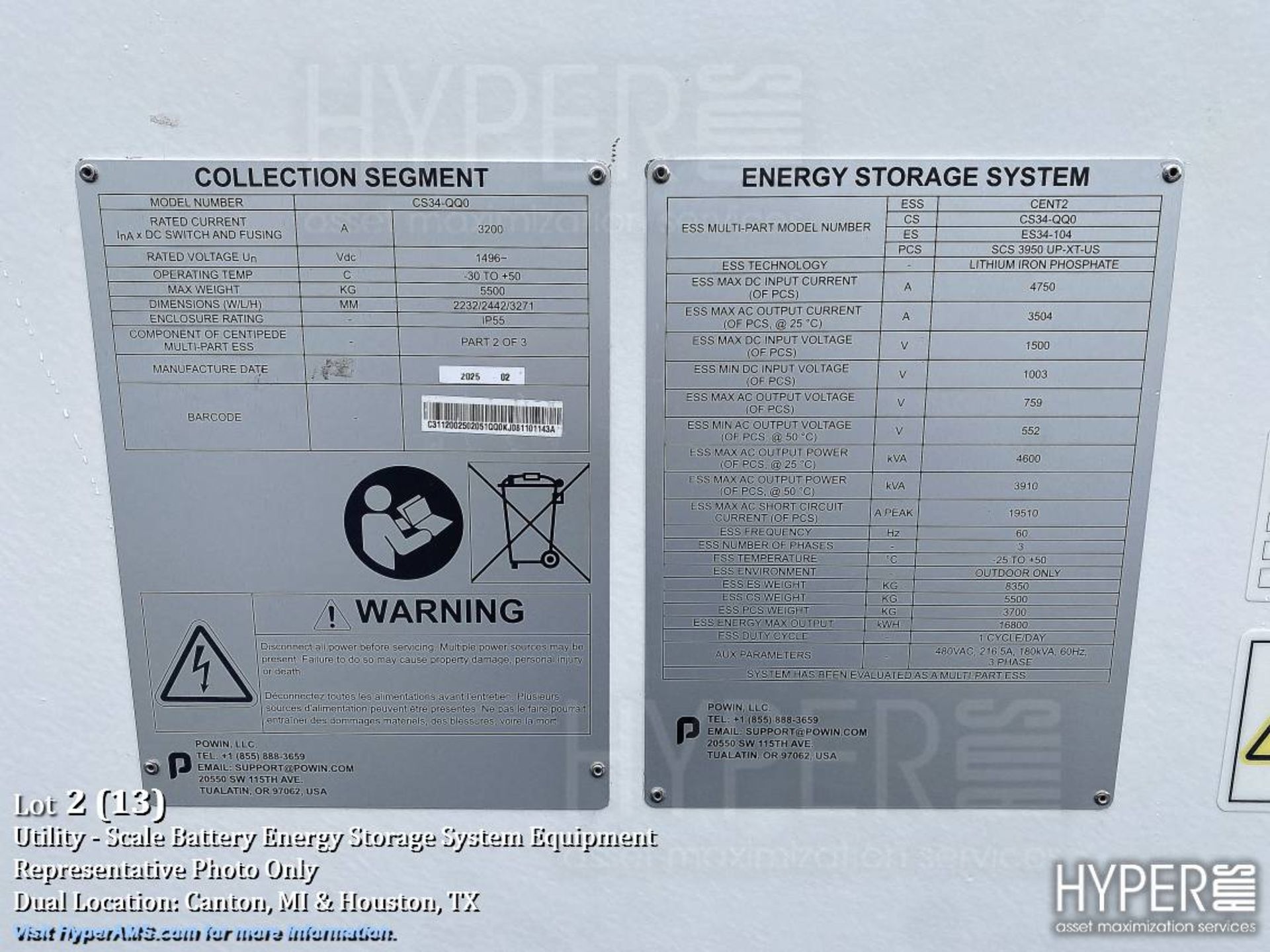 (5) New Powin Renewable Energy Battery Collection Segments for Stack ...
