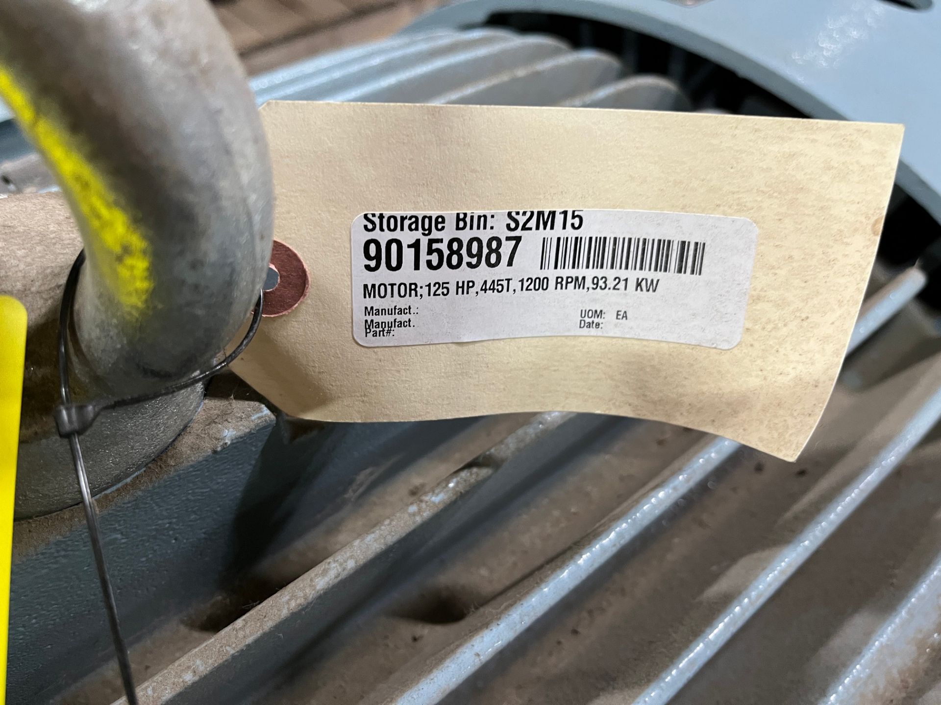 WESTINGHOUSE 125HP MOTOR, 575V, 1,200 RPM, 445T FRAME (WARE)
