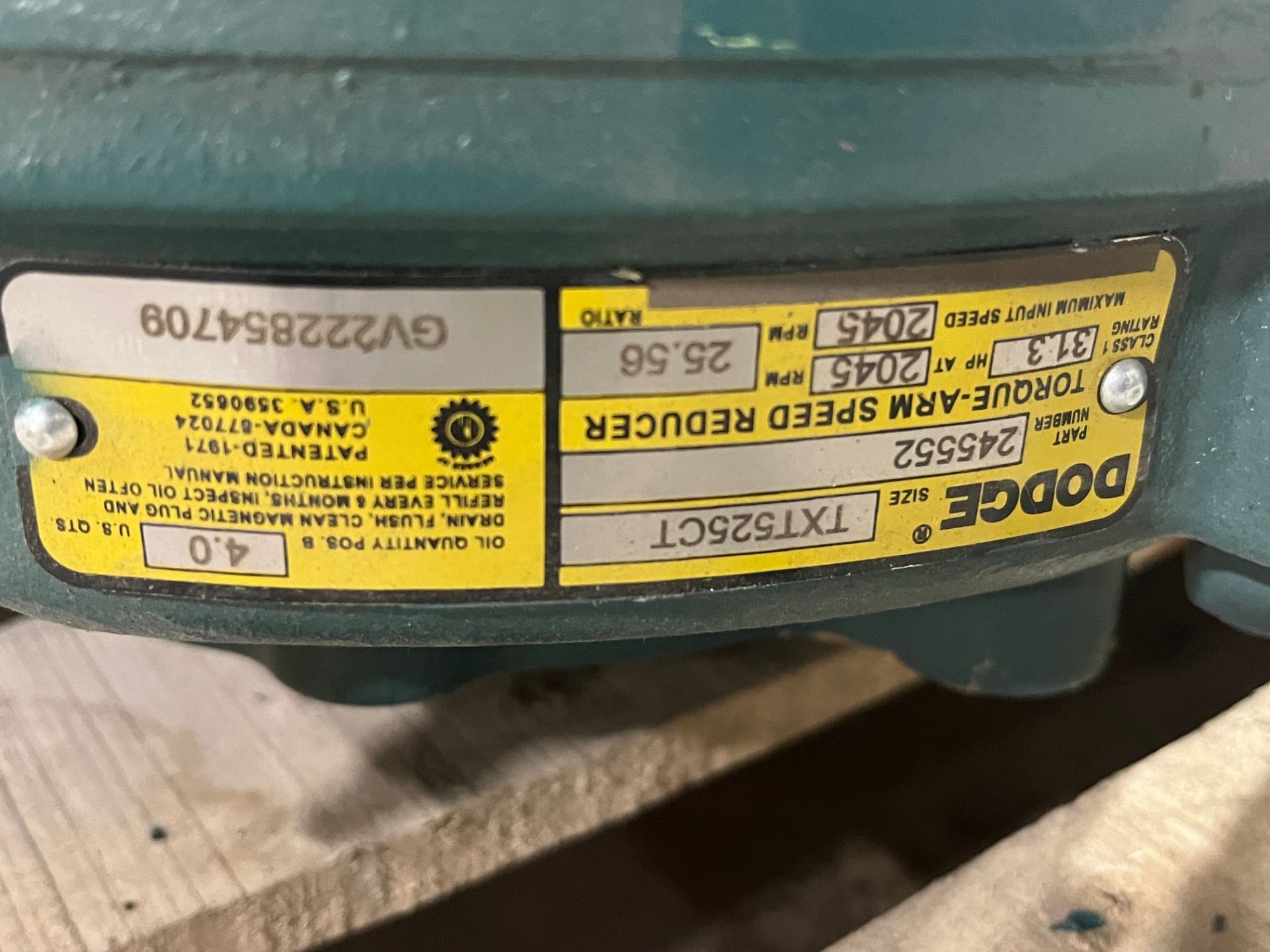 DODGE GEARBOX, SIZE EXT525CT, PART 245552, 25.56 TO 1 RATIO