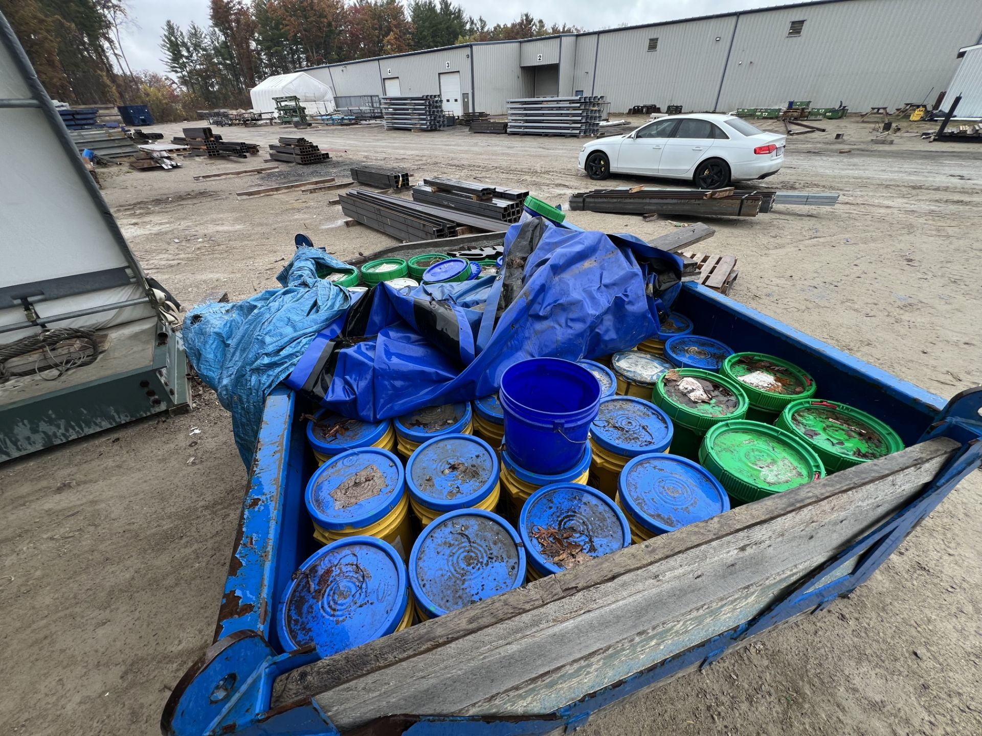 LOT OF APPROX. (48) 12"DIA X 22"H BUCKETS OF STRUCTURAL STEEL BOLTS ...