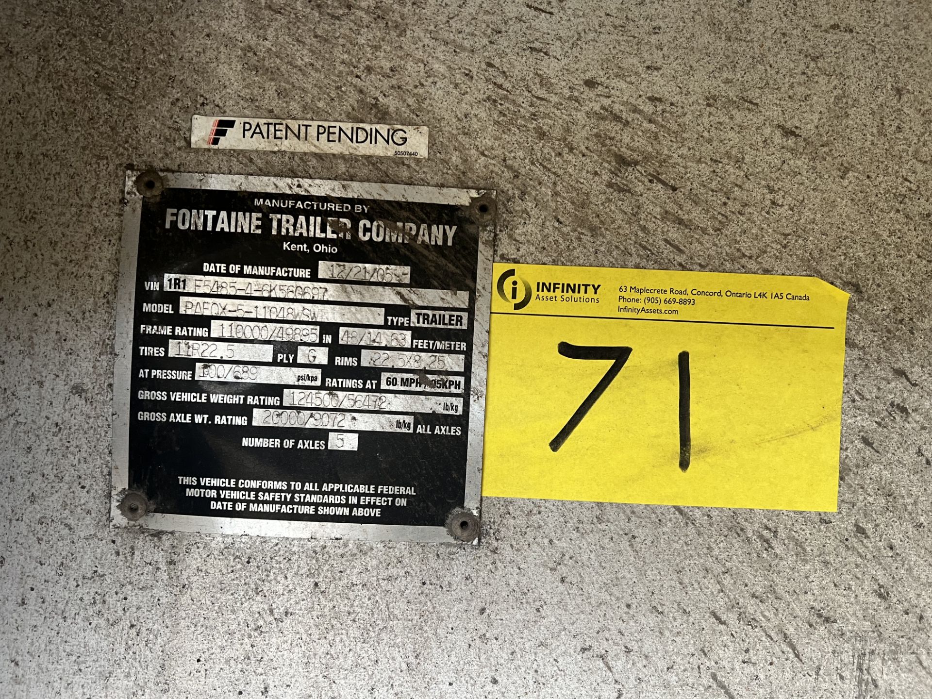 FONTAINE TRAILER COMPANY 5 AXLE ALUMINUM FLATBED TRAILER, 48'L, MODEL ...