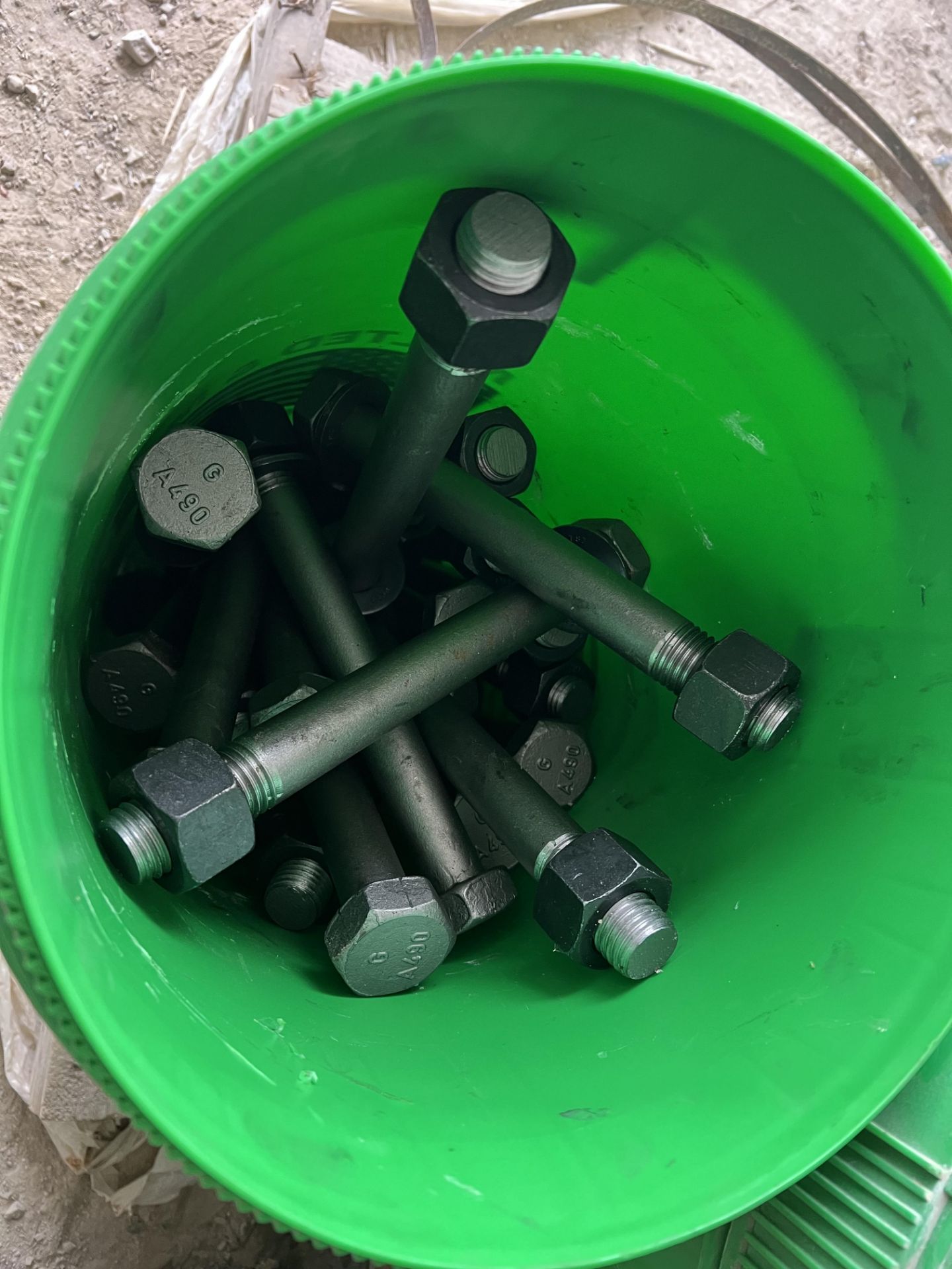 LOT OF APPROX. (35) PALLETS OF 12"DIA X 22"H BUCKETS OF STRUCTURAL ...