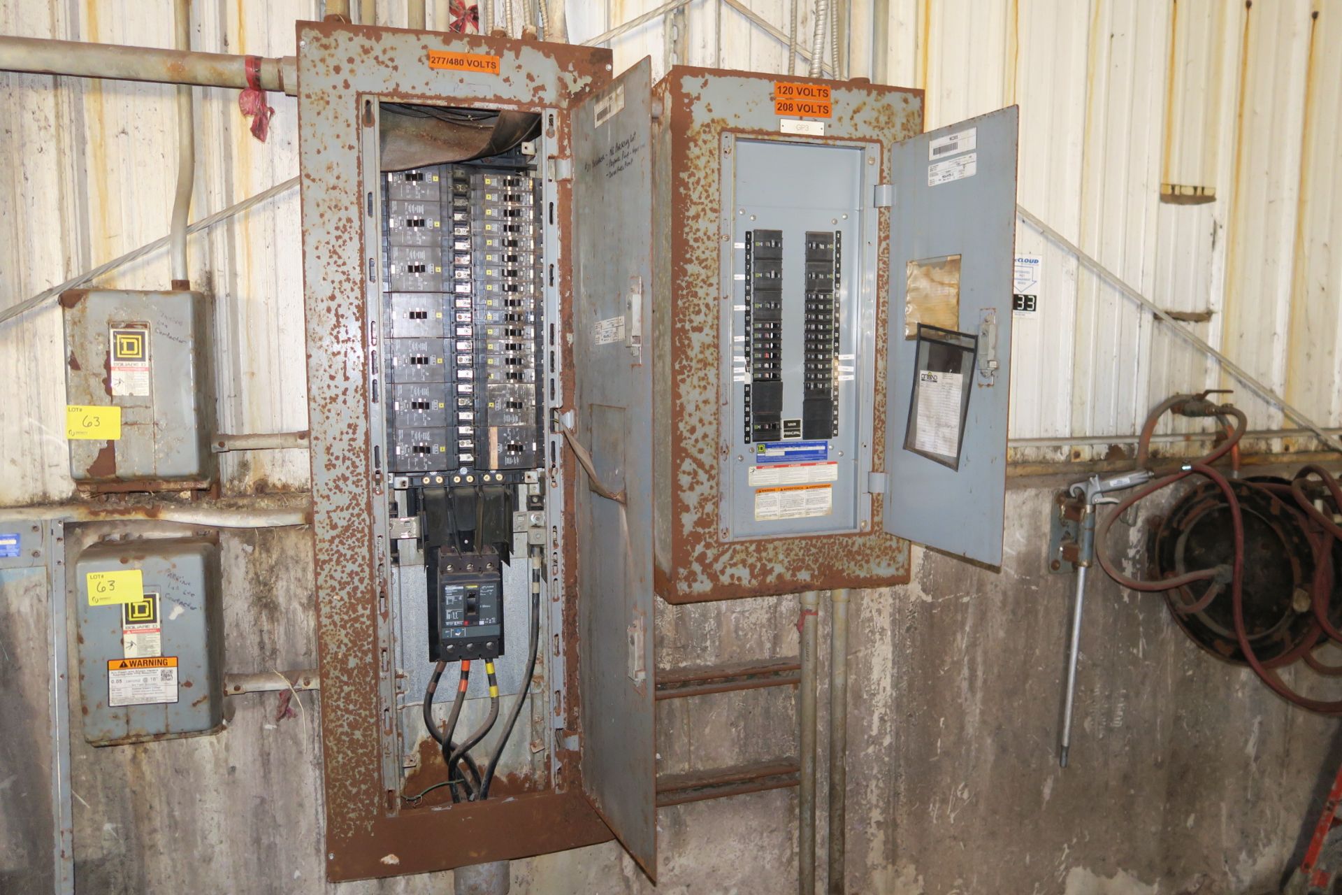 LOT OF (6) PANELS, 200 AMP BREAKER PANEL, 100 AMP BREAKER PANEL, (2 ...