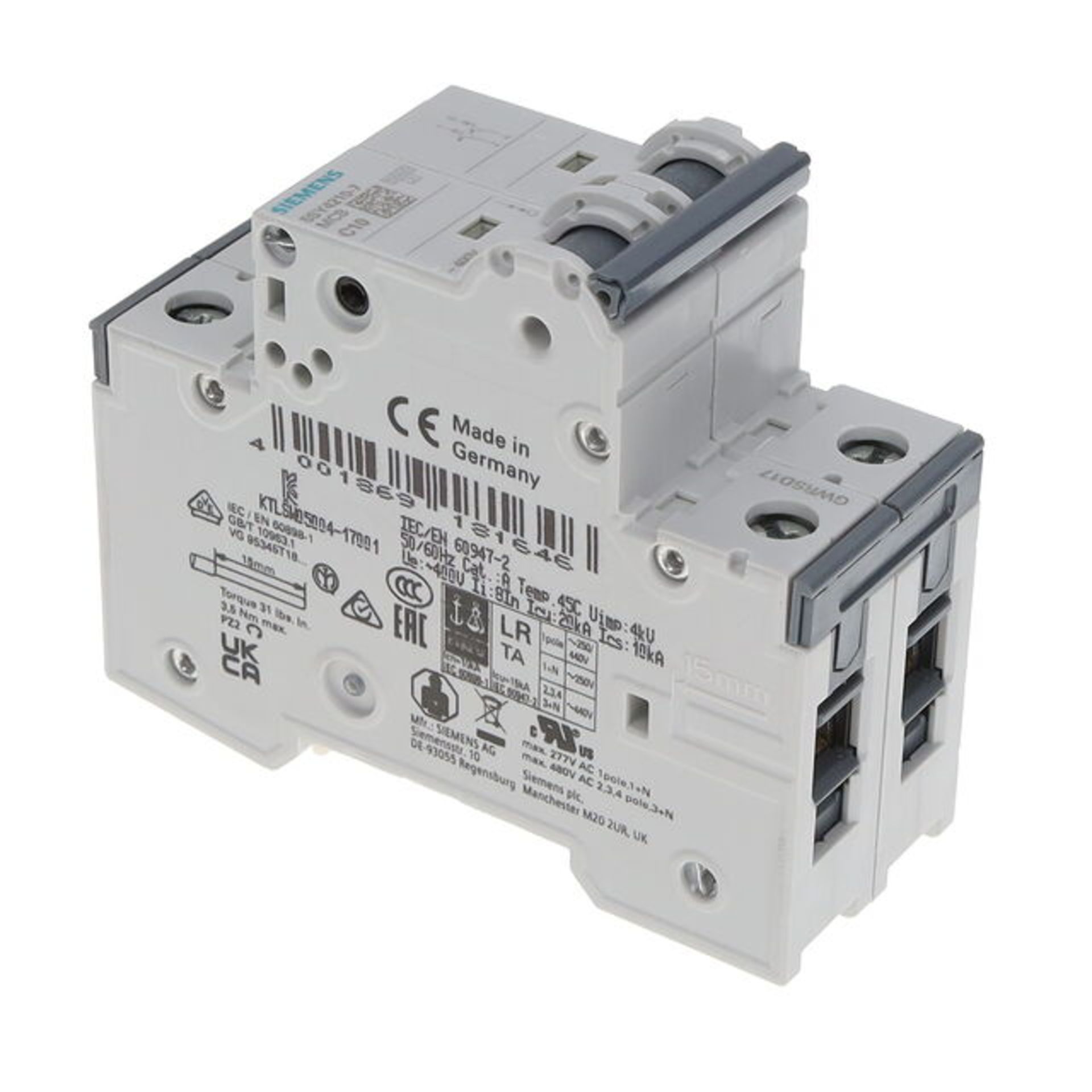 LOT OF (20) CIRCUIT BREAKERS, 2P 10A 408 VA, $3,660 ORIGINAL COST ...