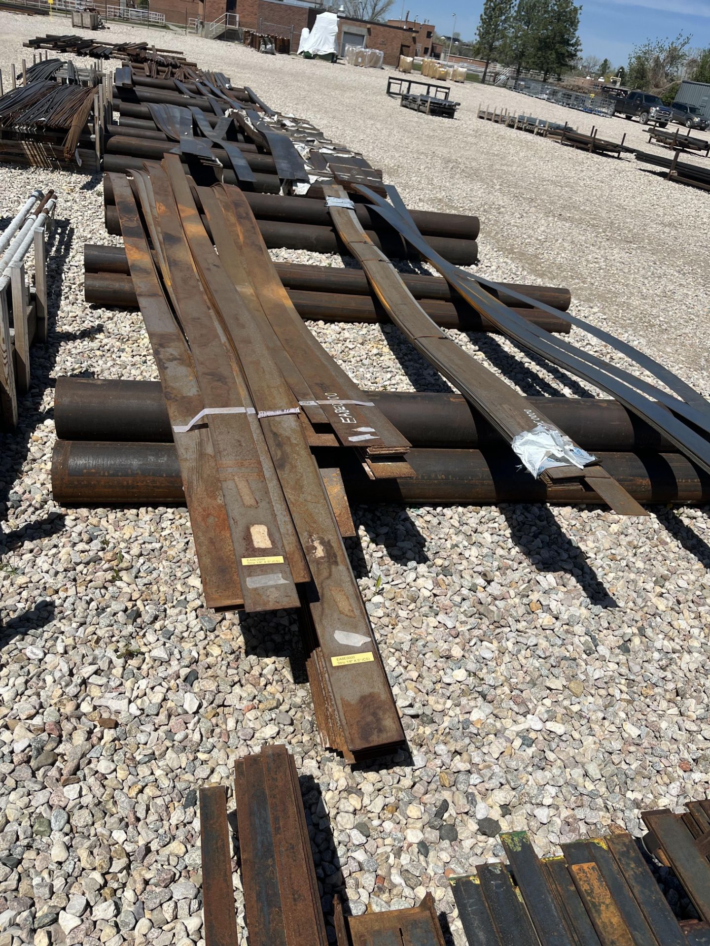 LOT OF APPROX. 12,391" TOTAL LENGTH RAW STRIP, 1/8" X 5" (CS) ASTM A36 ...
