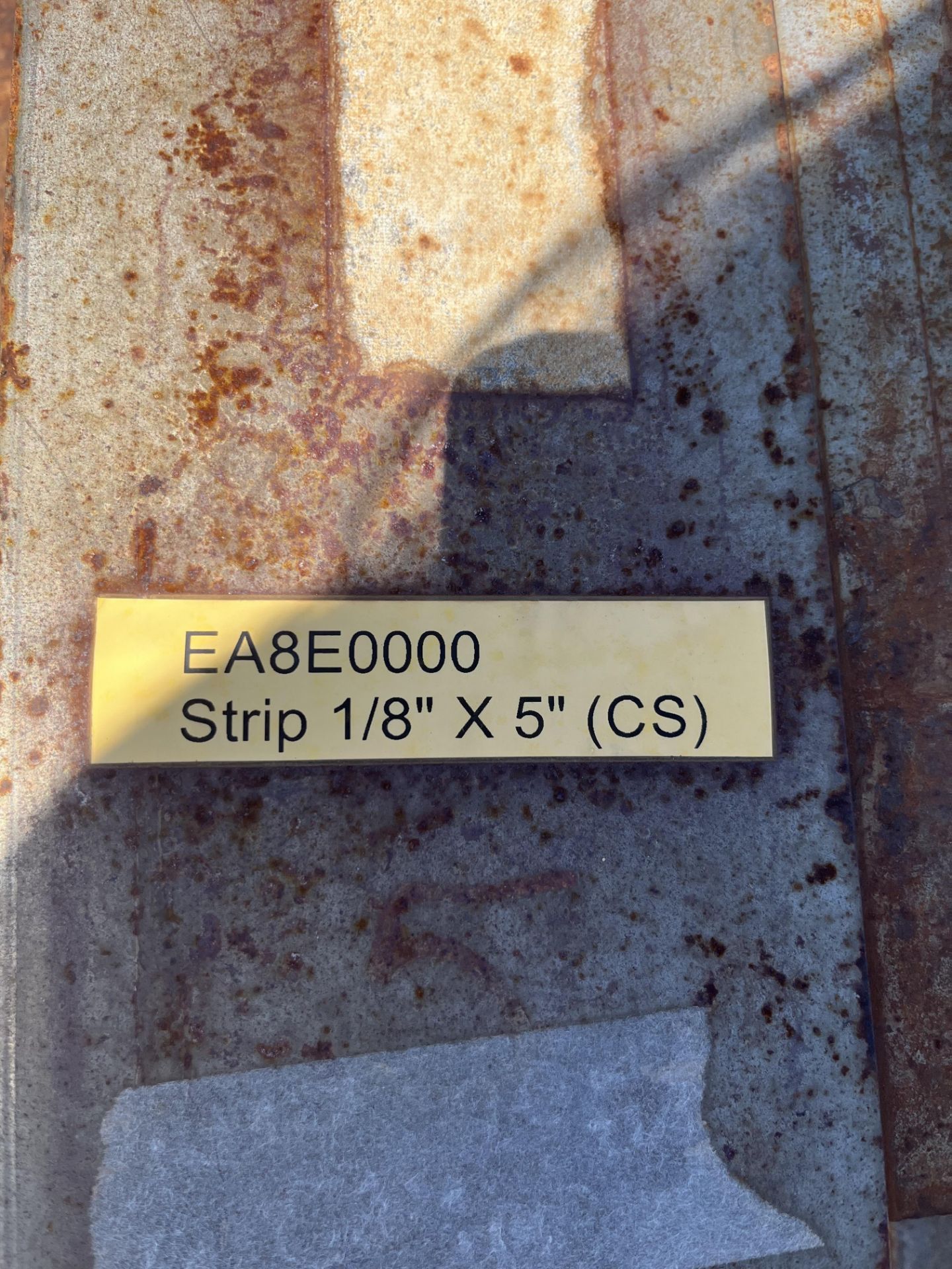 LOT OF APPROX. 12,391" TOTAL LENGTH RAW STRIP, 1/8" X 5" (CS) ASTM A36 ...