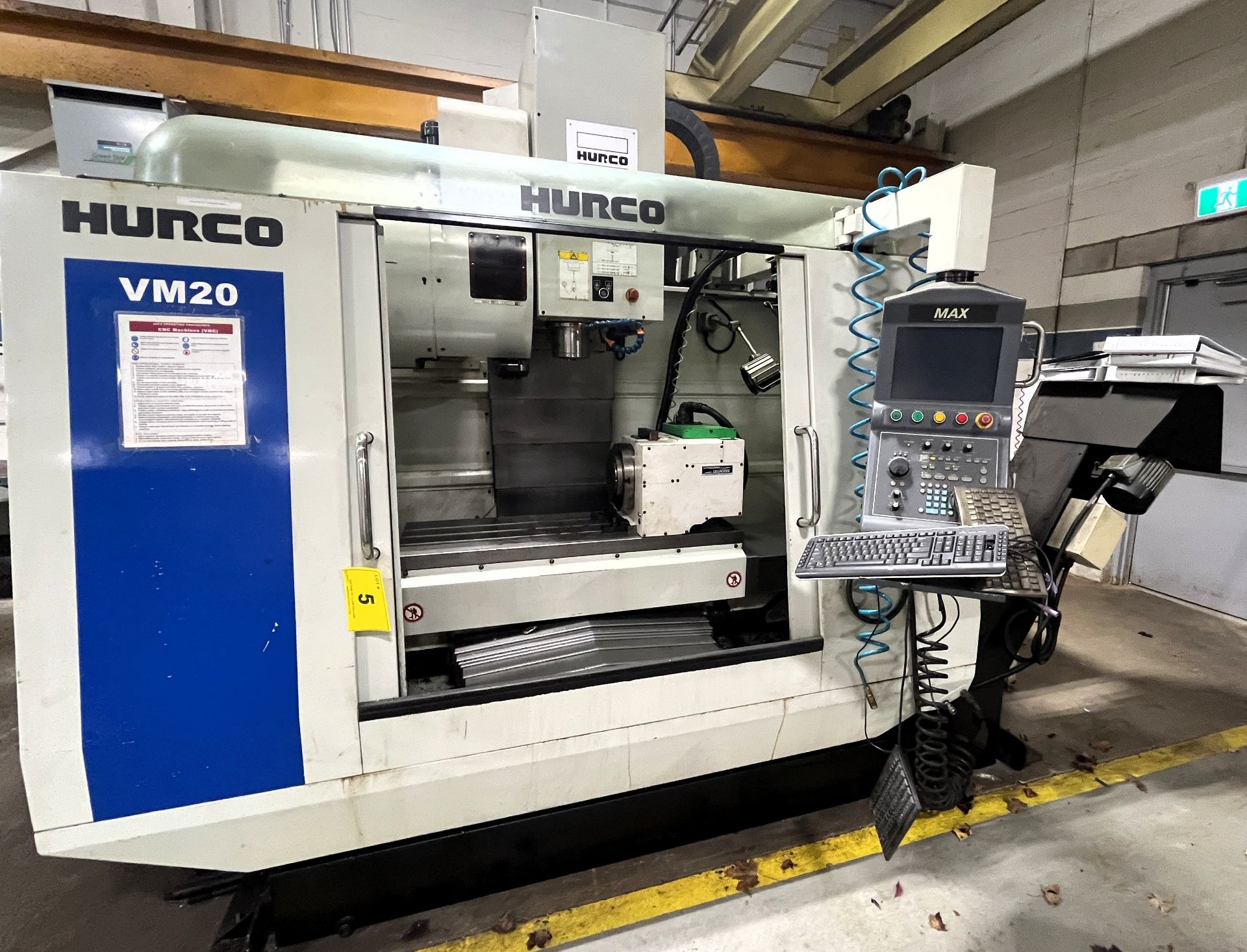 2008 HURCO VM20 CNC VERTICAL MACHINING CENTER W/ KITAGAWA TECNARA 4TH ...