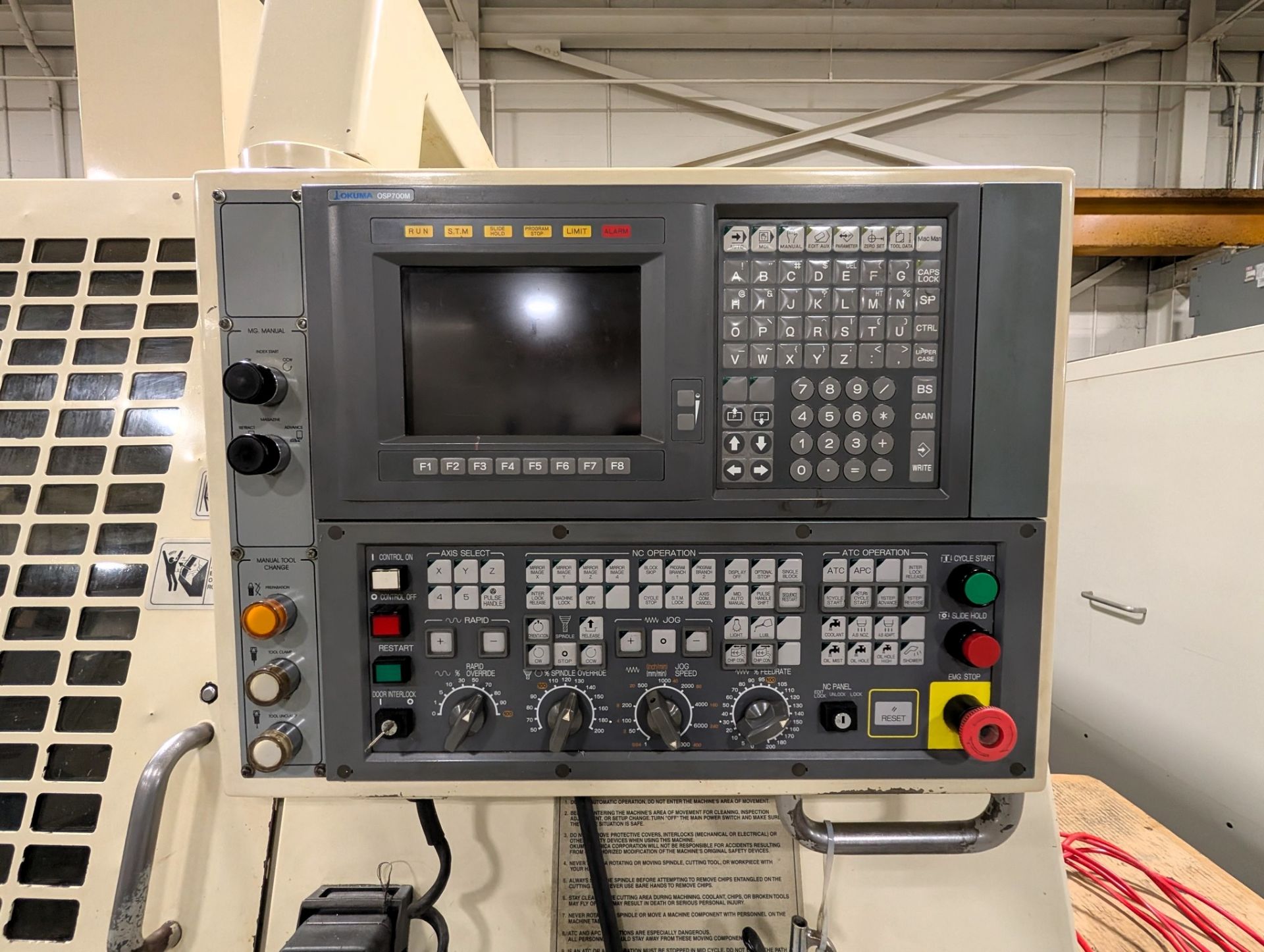 OKUMA CADET MATE CNC VERTICAL MACHINING CENTER, OKUMA OSP700M CNC ...