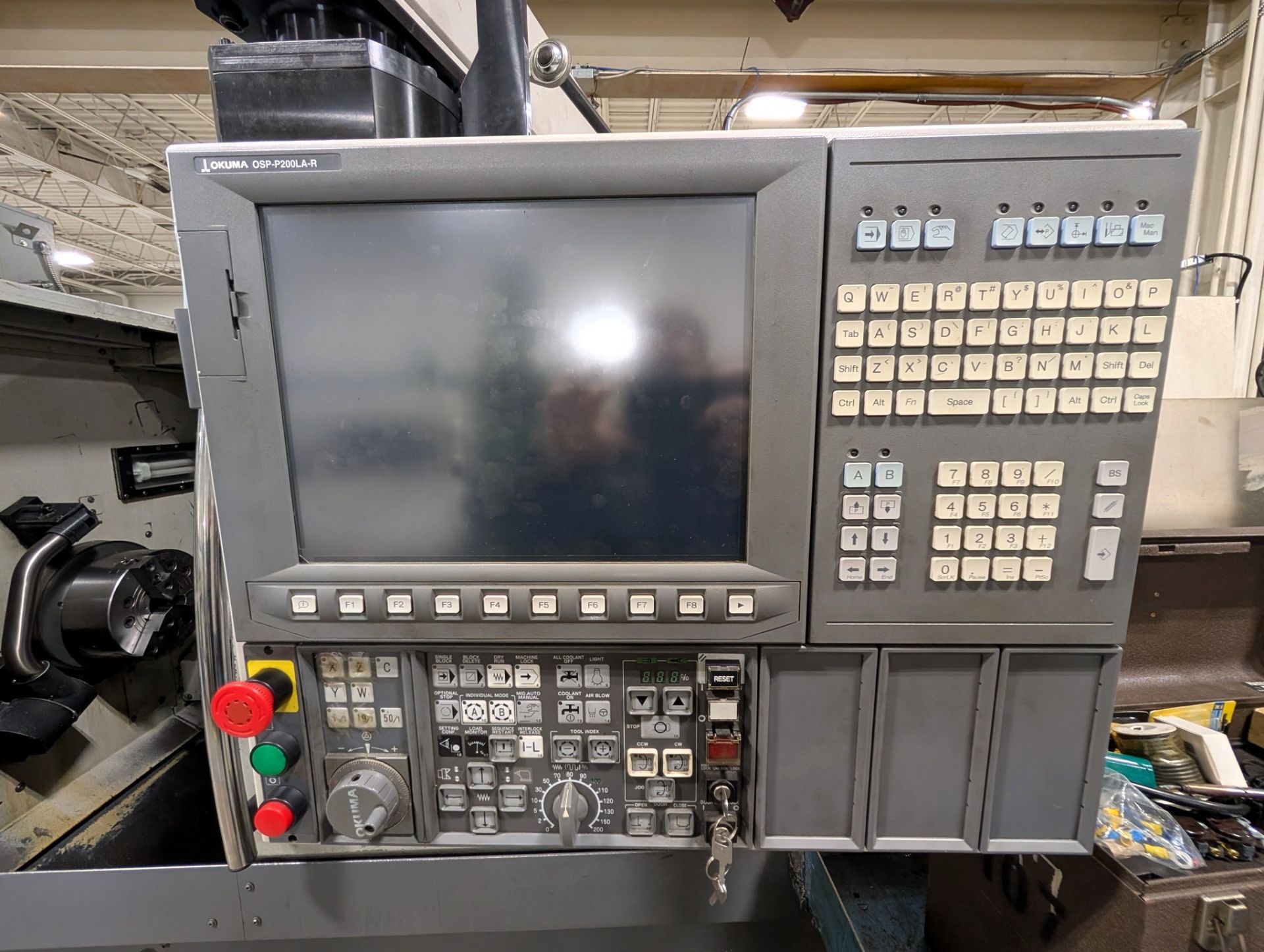 2012 OKUMA GENOS L400E CNC TURNING CENTER, OKUMA OSP-P200LA-R CNC ...
