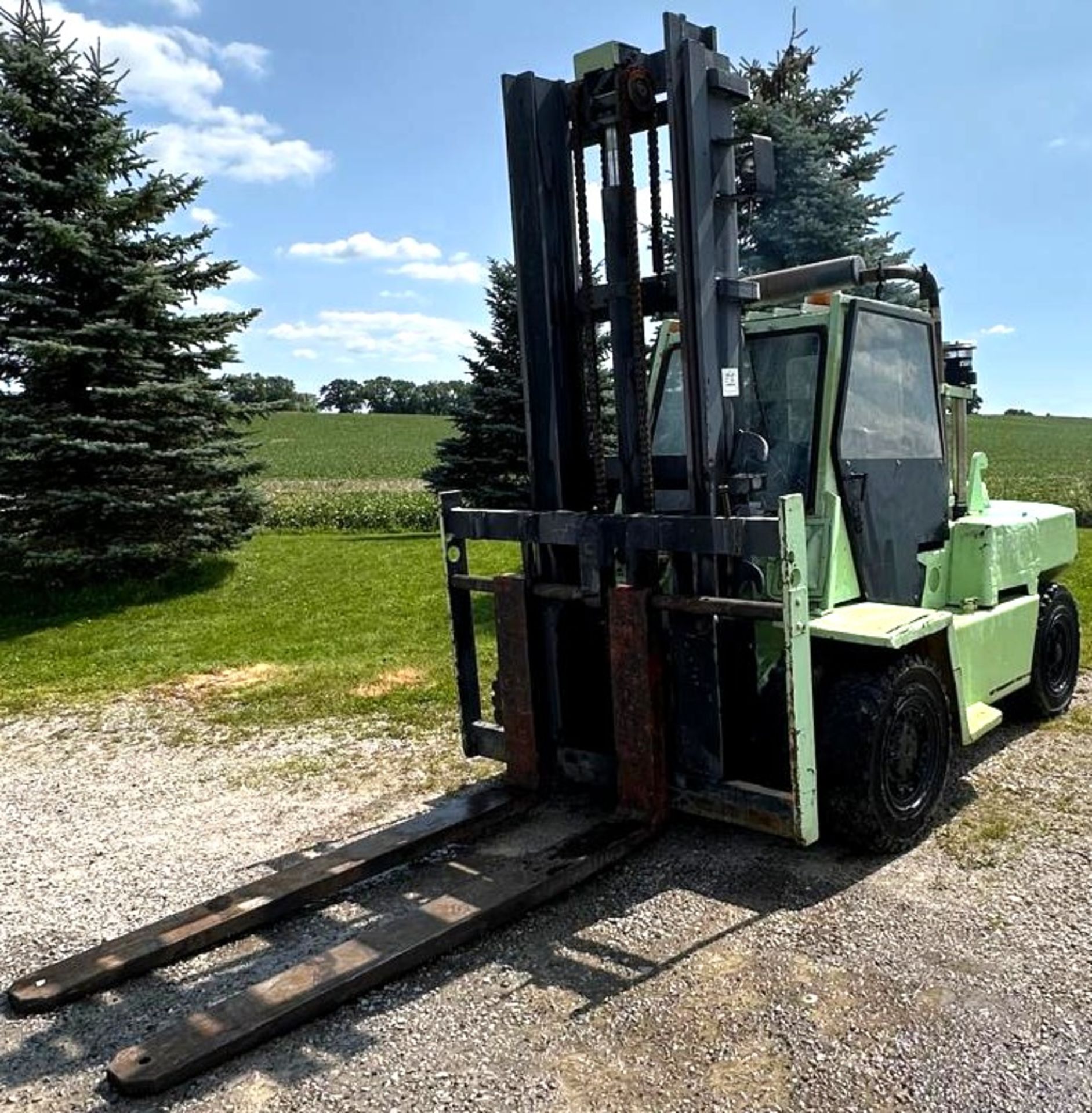CLARK C500-Y155PK OUTDOOR DIESEL FORKLIFT, 15,000LB CAP., S/N Y10159170T1CB