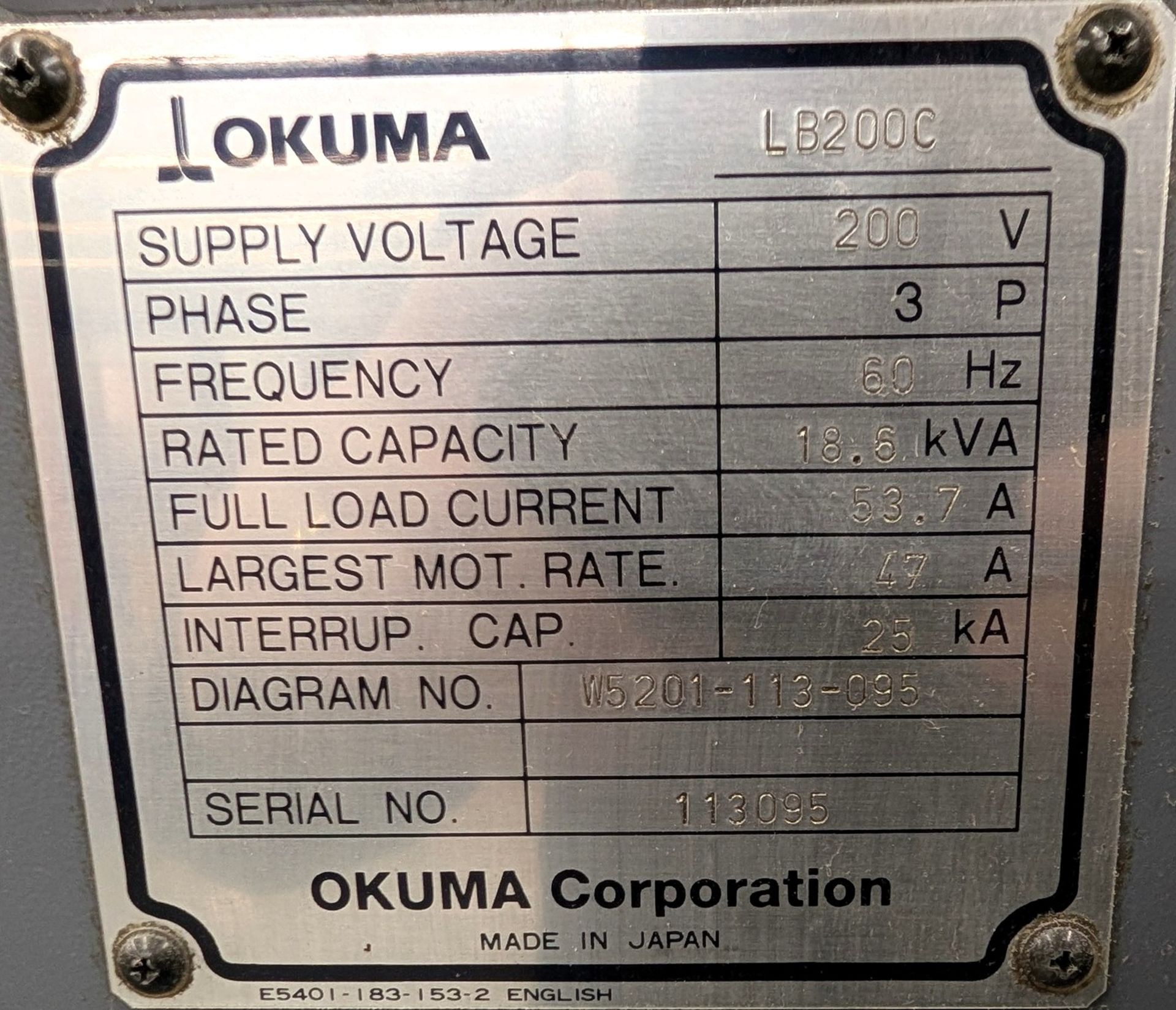 2004 OKUMA SPACE TURN LB200C CNC TURNING CENTER, OKUMA OSP-E100L CNC ...