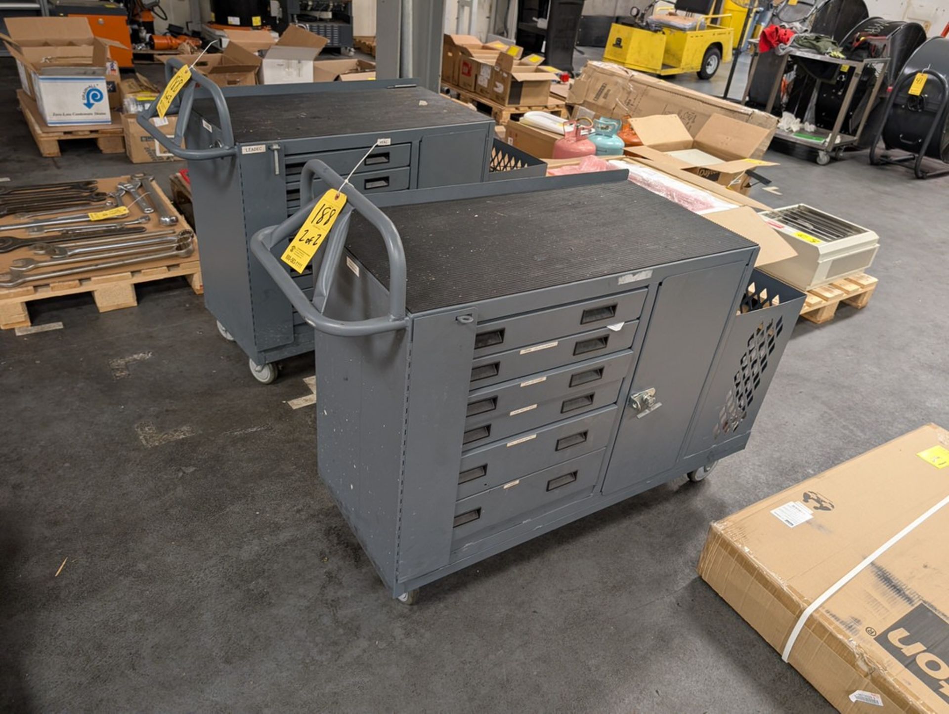 (2) Rolling Tool Box Carts W/ Contents