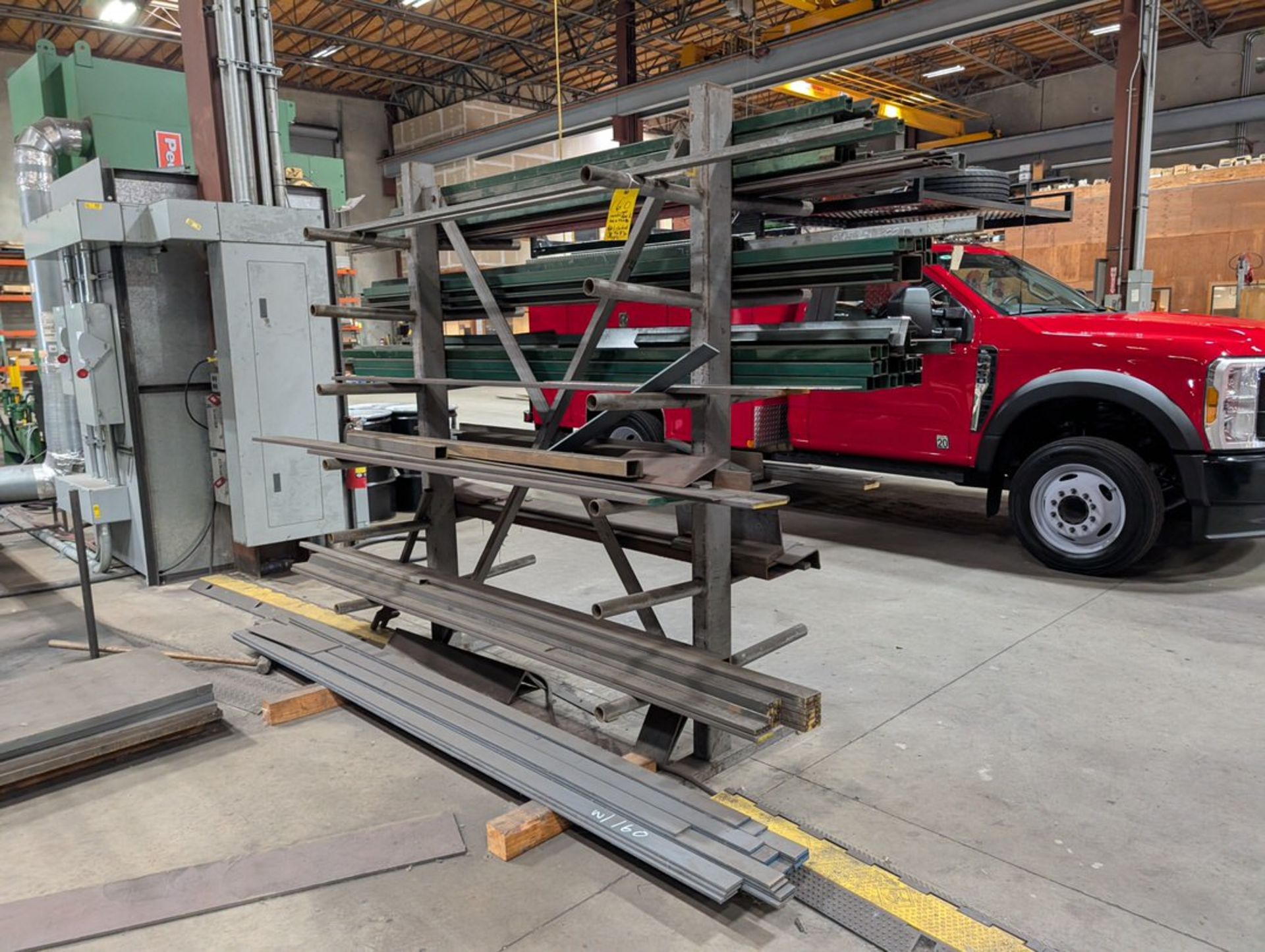 Double-Sided Rack W/ Raw Material Rack: 66" x 42" x 86"; Matl Dim Range ...