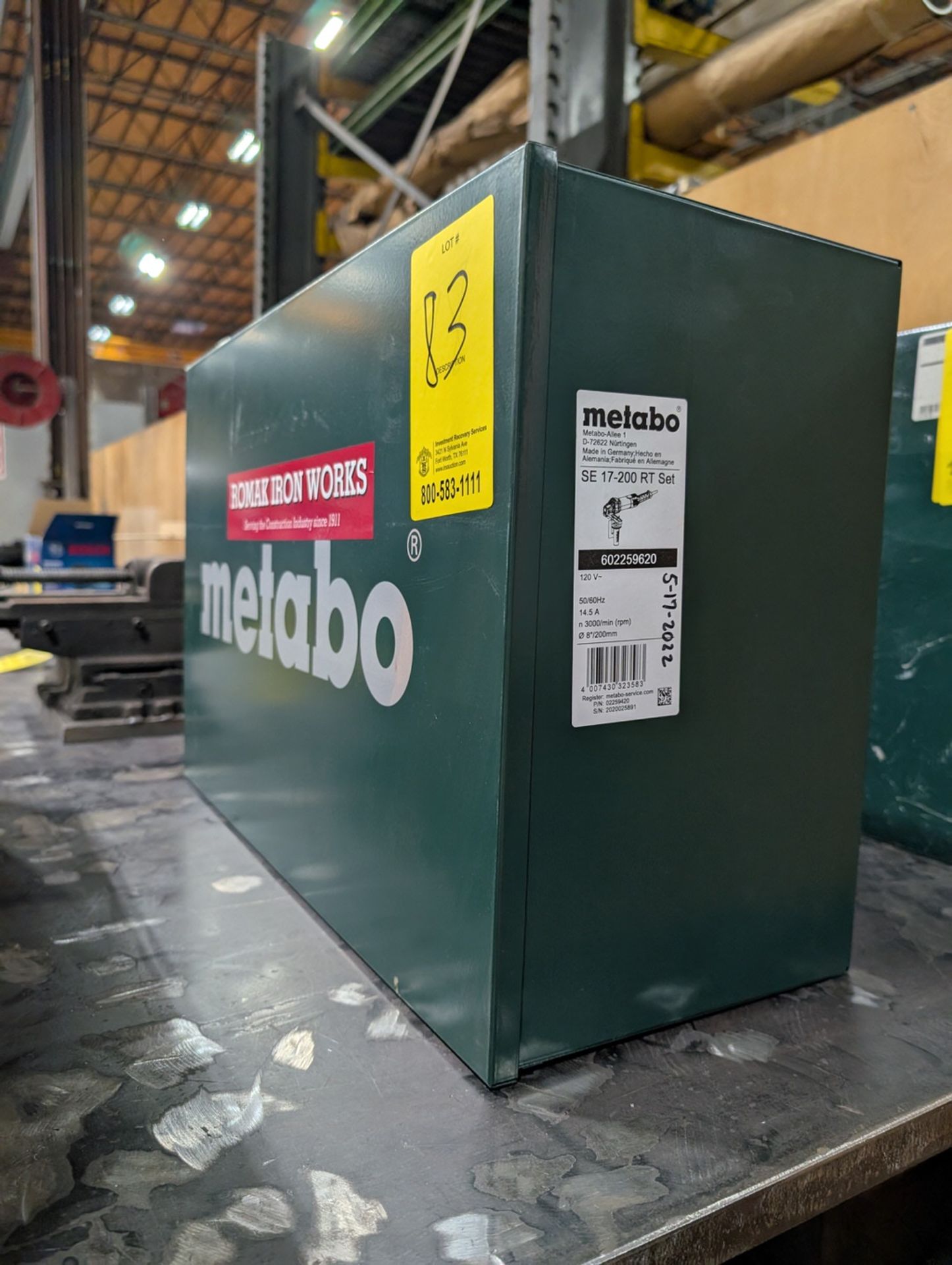 Metabo SE 17-200 Burnishing Machine Set (Unused) 115V 50/60HZ
