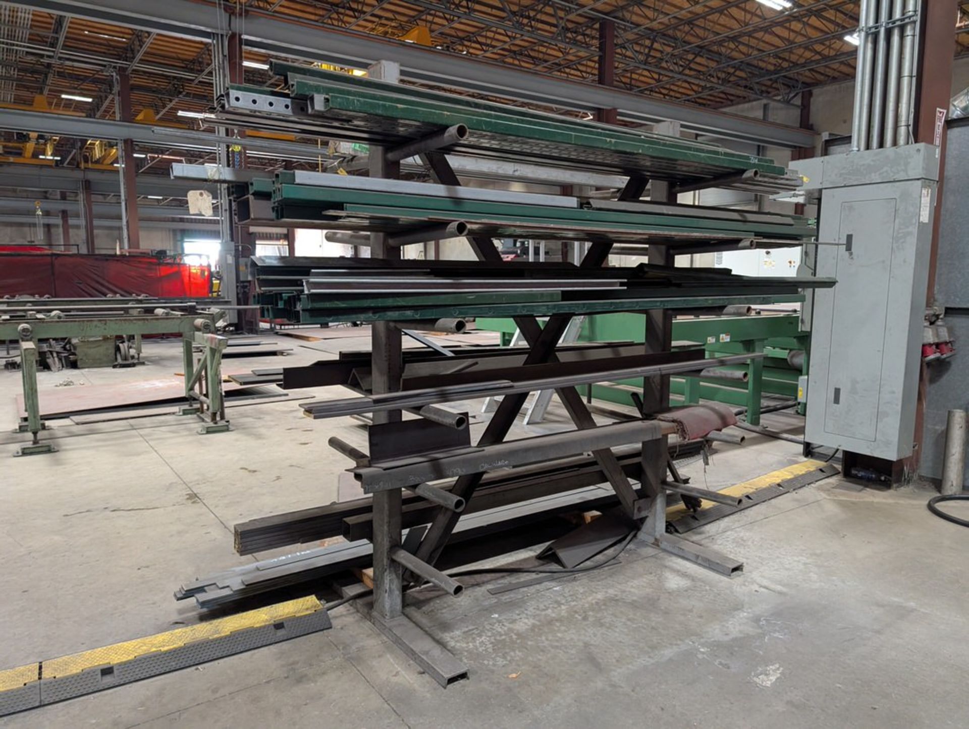 Double-Sided Rack W/ Raw Material Rack: 66" x 42" x 86"; Matl Dim Range ...