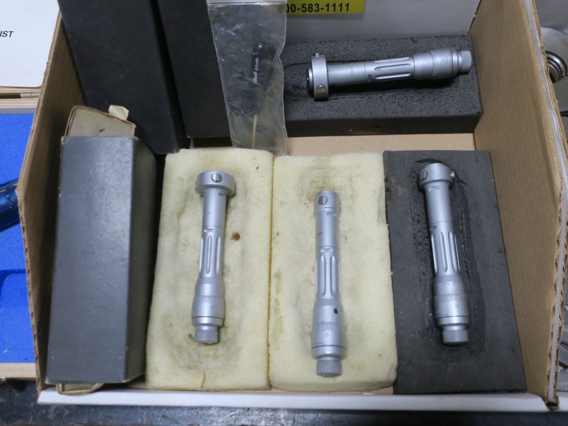 Brown & Sharpe Bore Micrometers 4 Pcs 0.80-1.6 & Maintenence Kits