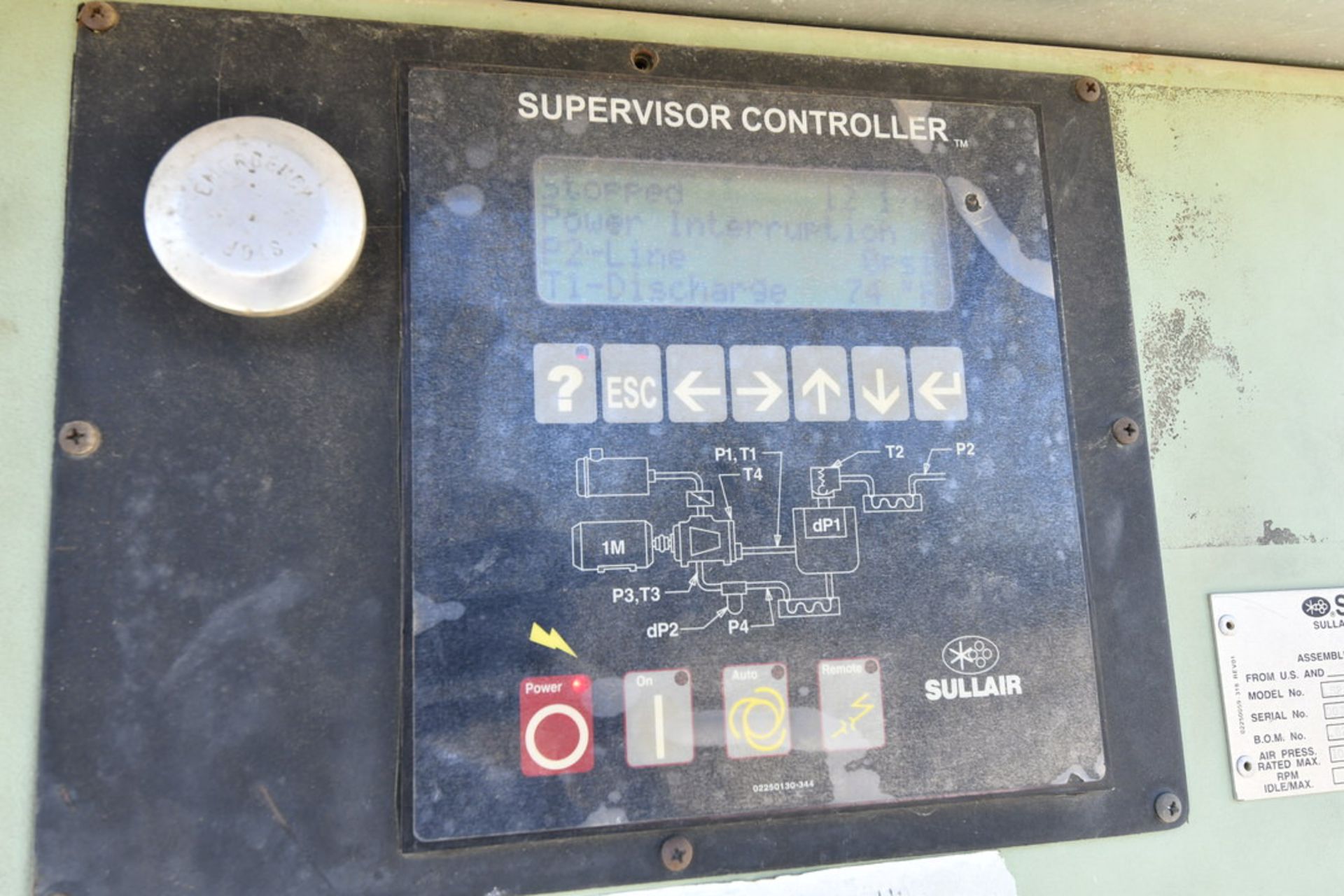 SULLAIR MODEL LS-25/200 L A/C ROTARY SCREW AIR COMPRESSOR, 20O HP, SKID ...