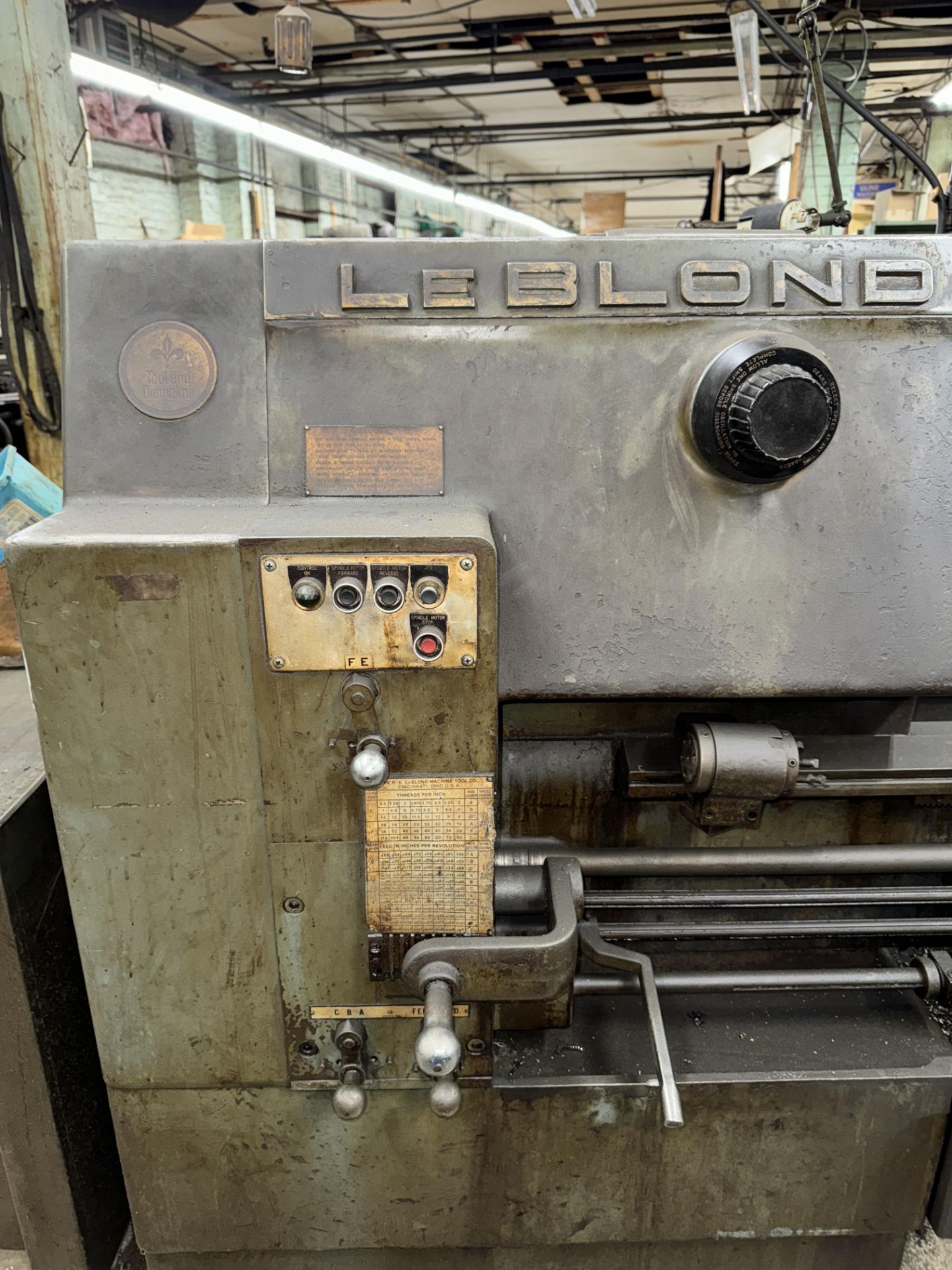(1) Leblond Tool & Die Engine Lathe, S/N 5HD251, Servo Shift, 4 Way ...