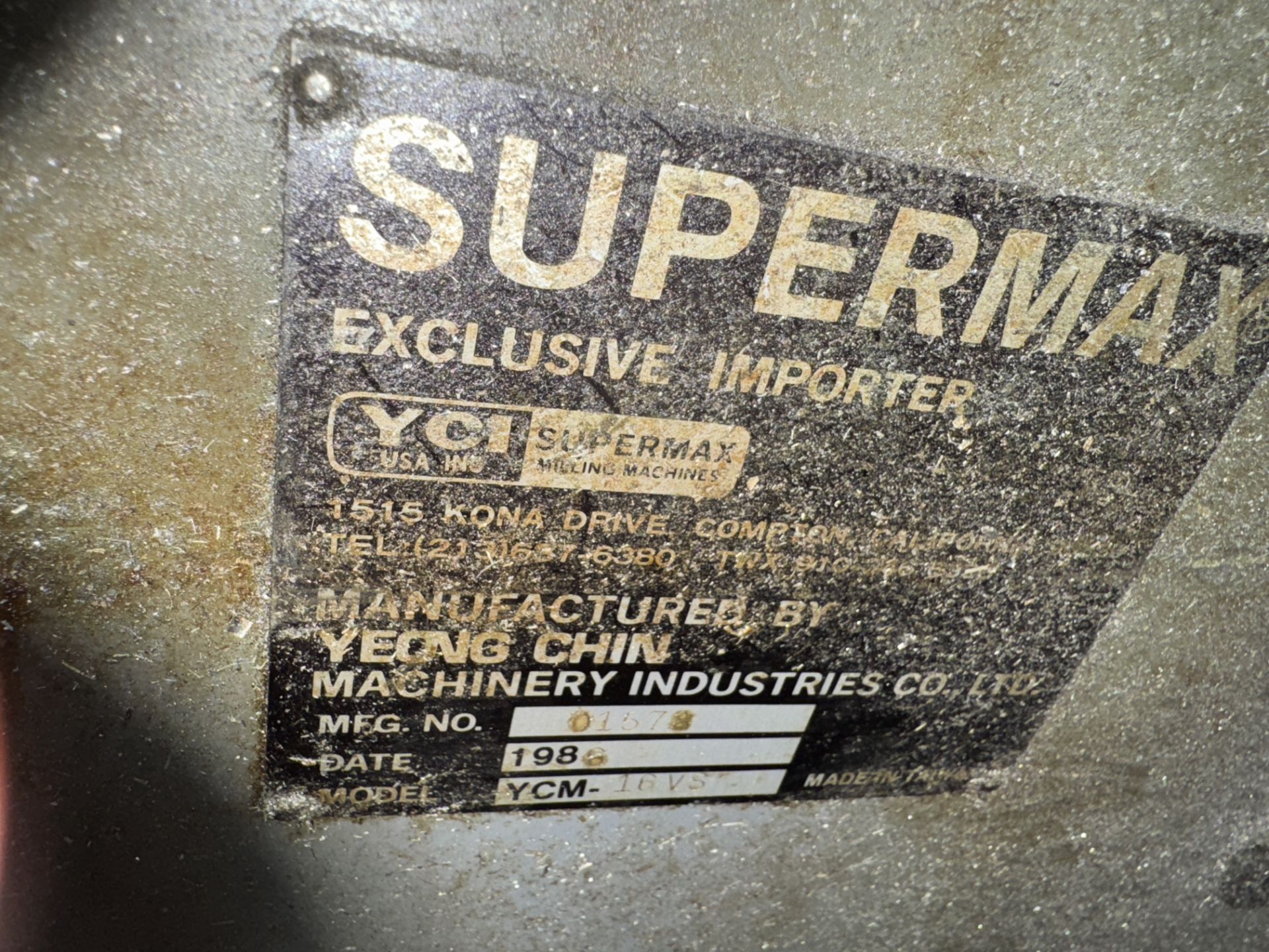 1986 Gromax Supermax YCM-16V.S. CNC Vert. Mill, MFG. # 01578, 48" PF ...