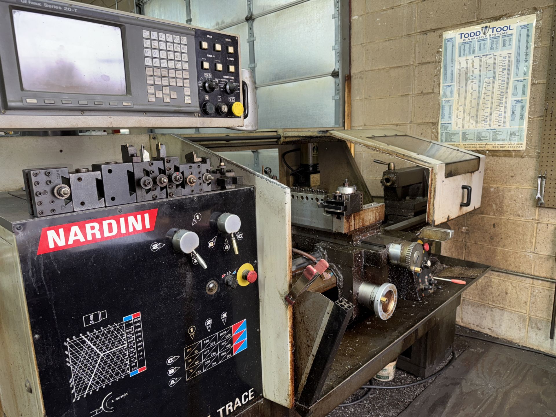 Nardini Fast Trace CNC Lathe, S/N D4JEV920, Collet Chuck, 18" Swing, 42 ...