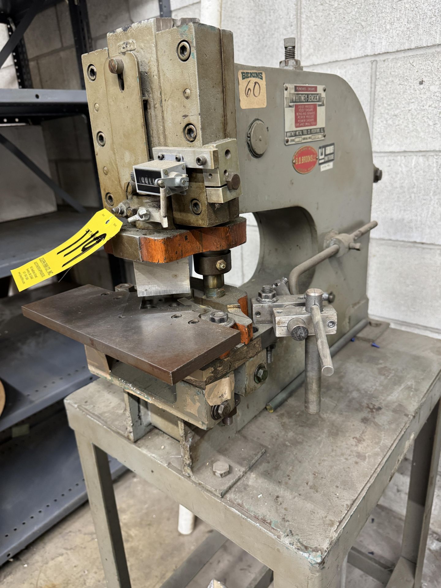Whitney-Jensen Model 29 Single End Punch, S/N 2186-11-63