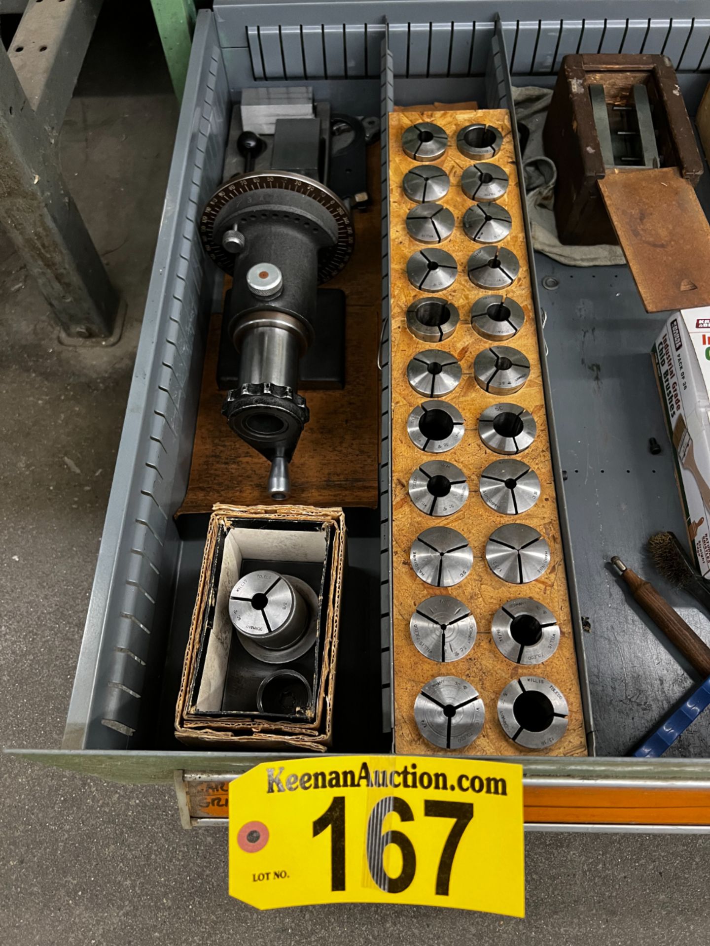 LOT: 18-ASSORTED COLLETS & CARBIDE GRINDING FIXTURE