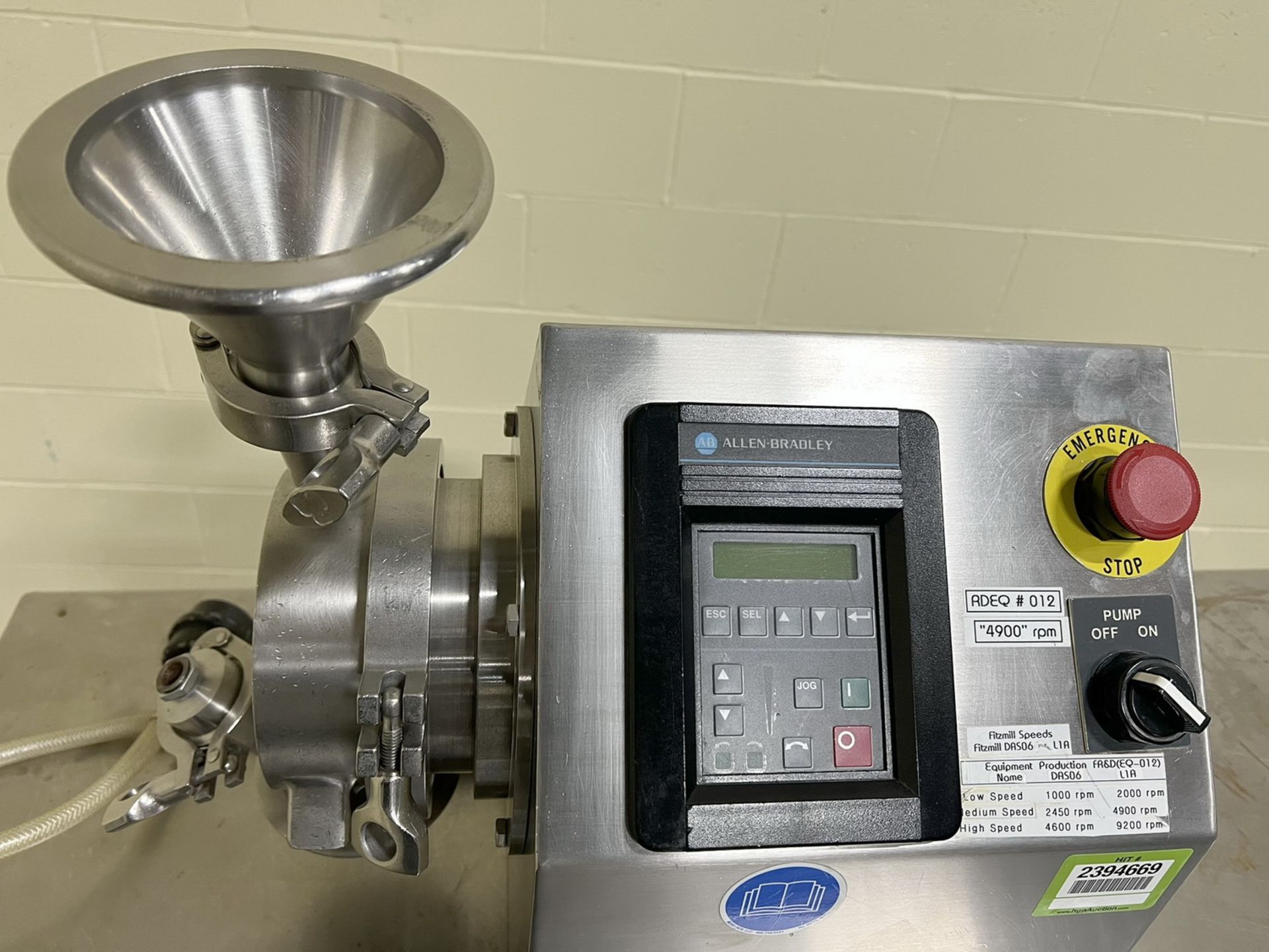 Fitzpatrick Stainless Steel Fitzmill Model L1A, with Allen Bradley ...