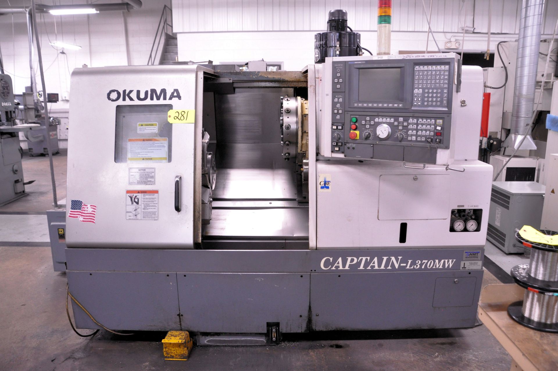 Okuma Model Captain-L370MW CNC Lathe, s/n 108520, OSP-E100L CNC Control ...
