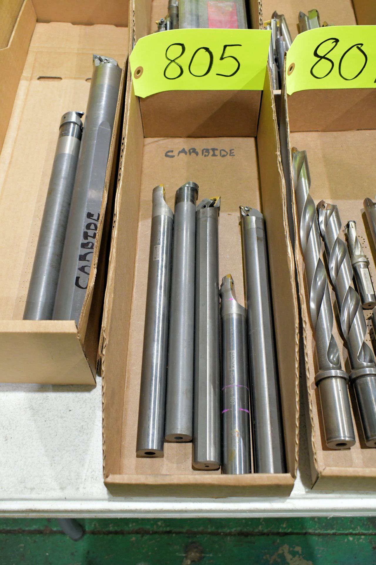 Lot - (5) Solid Carbide Round Shank Insert Boring Bars in (1) Box