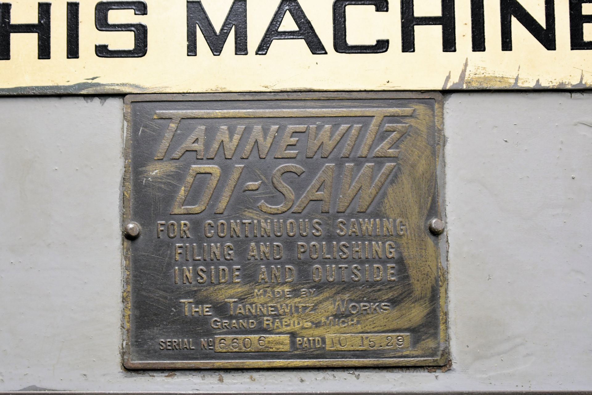 Tannewitz "Di-Saw" 24" Vertical Metal Cutting Bandsaw, s/n 6606; 24 ...