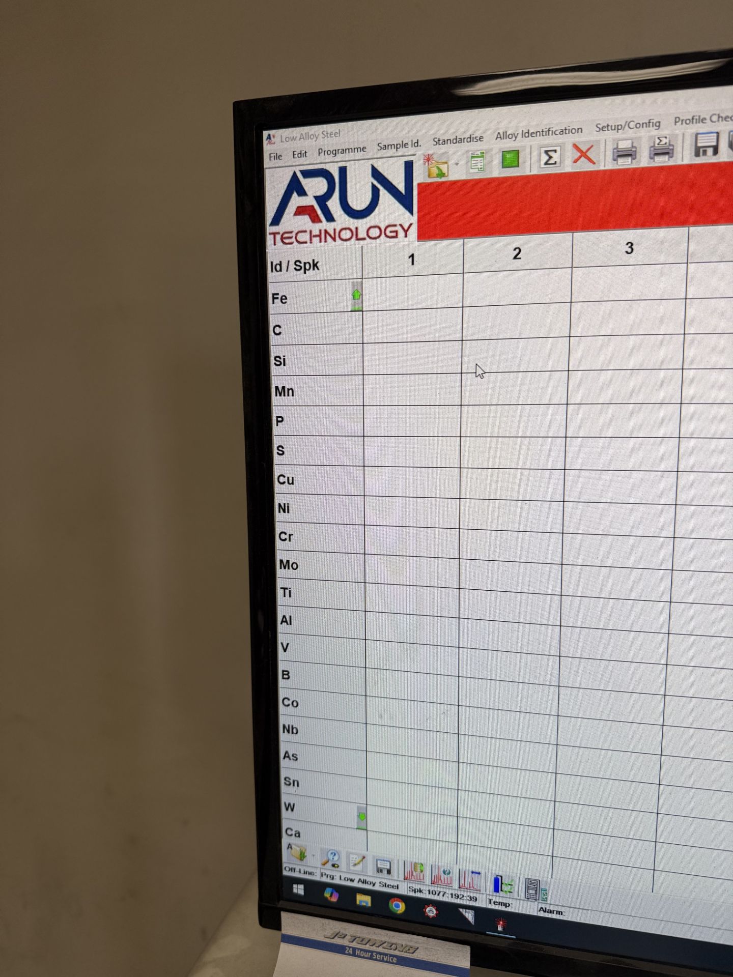 2020 Arun model Artus 8 spectrometer s/n N18B0057, base metal are low ...
