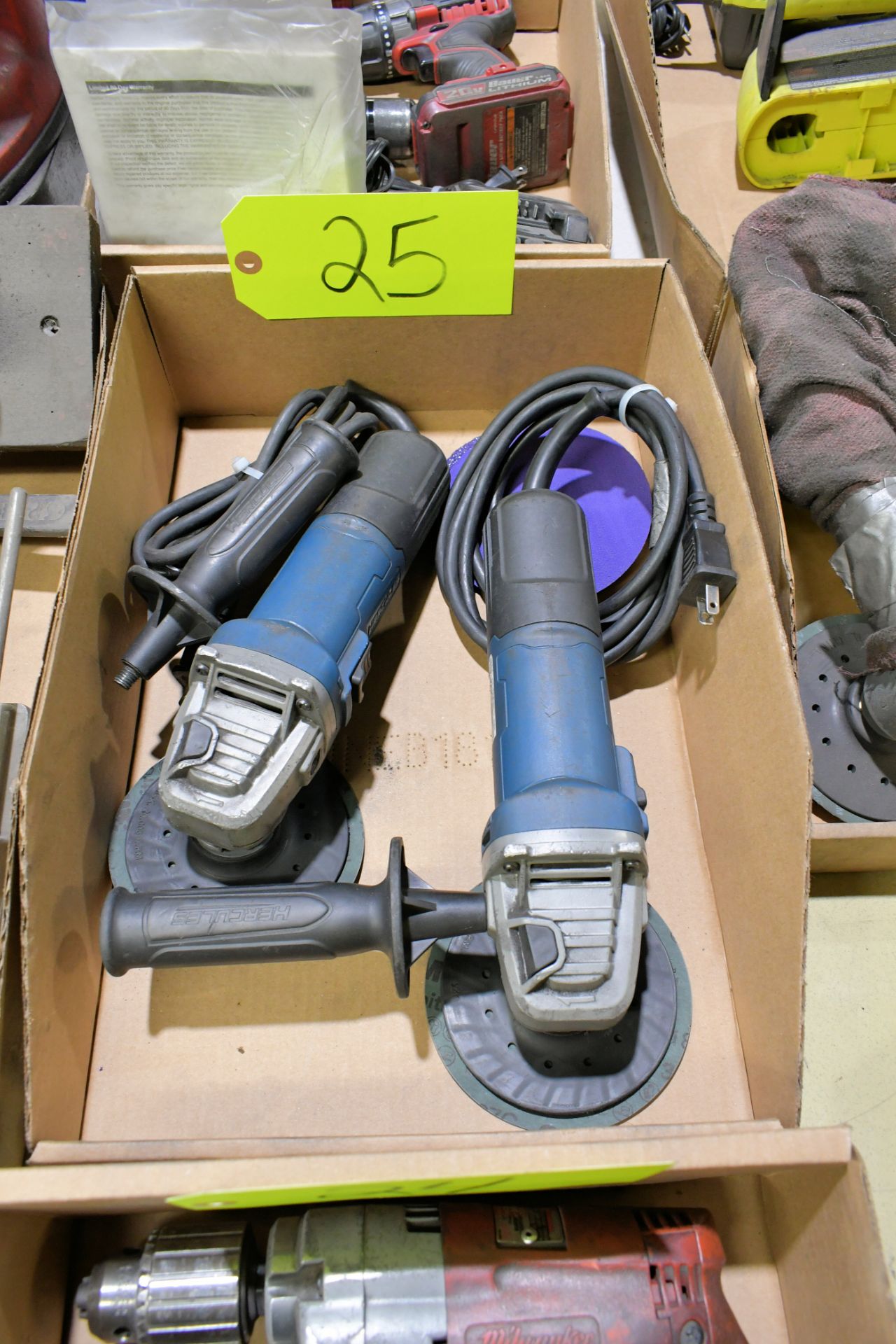Lot - (2) Hercules Model HE61S 4-1/2" Electric Angle Grinders in (1 ...